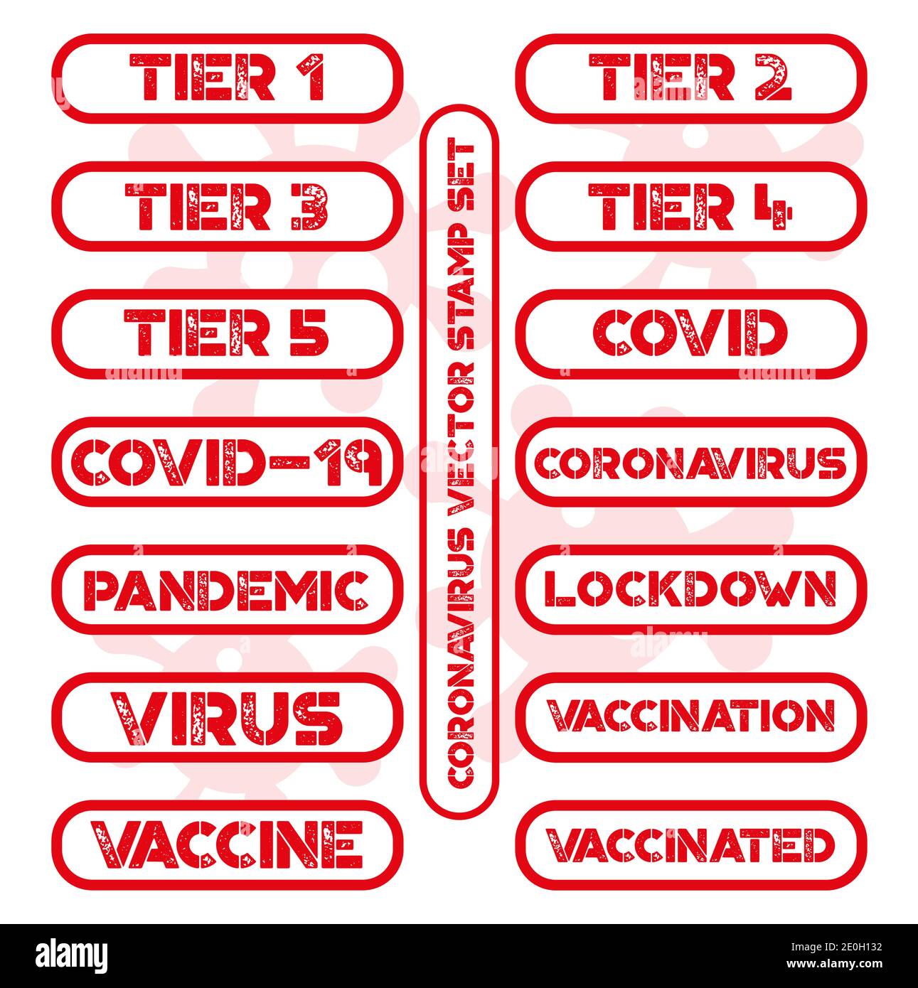 Coronavirus Vector Stamp Set on a white background with virus logos ...