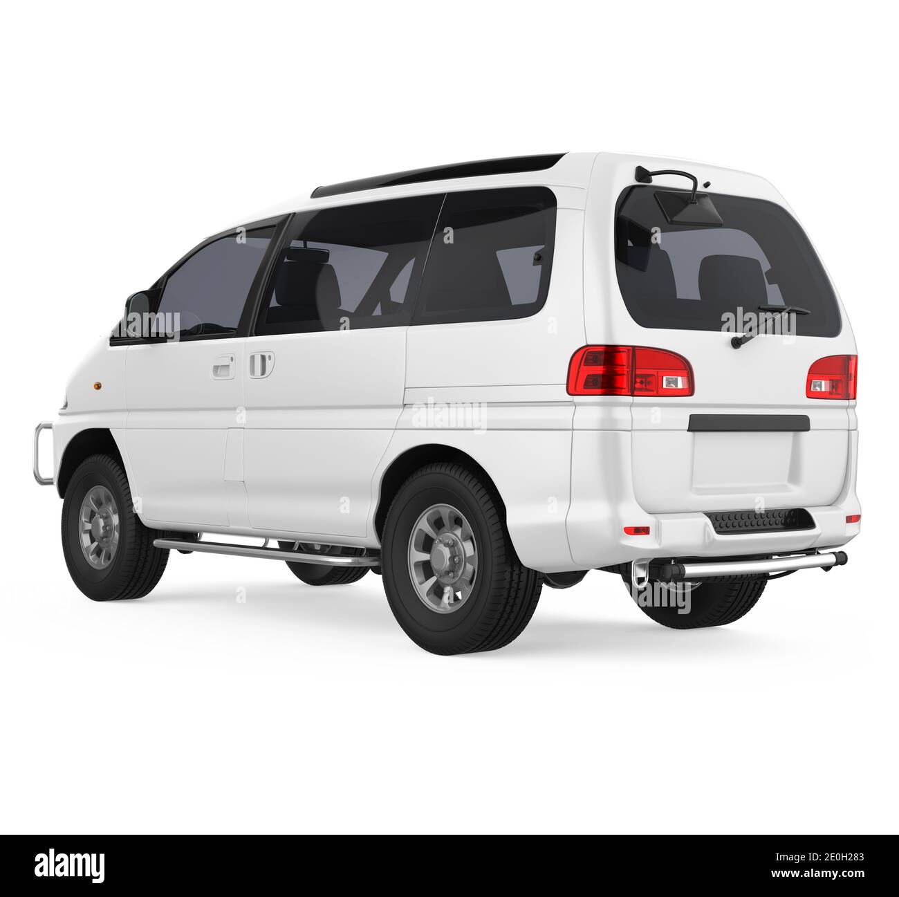 White Minibus Isolated Stock Photo - Alamy