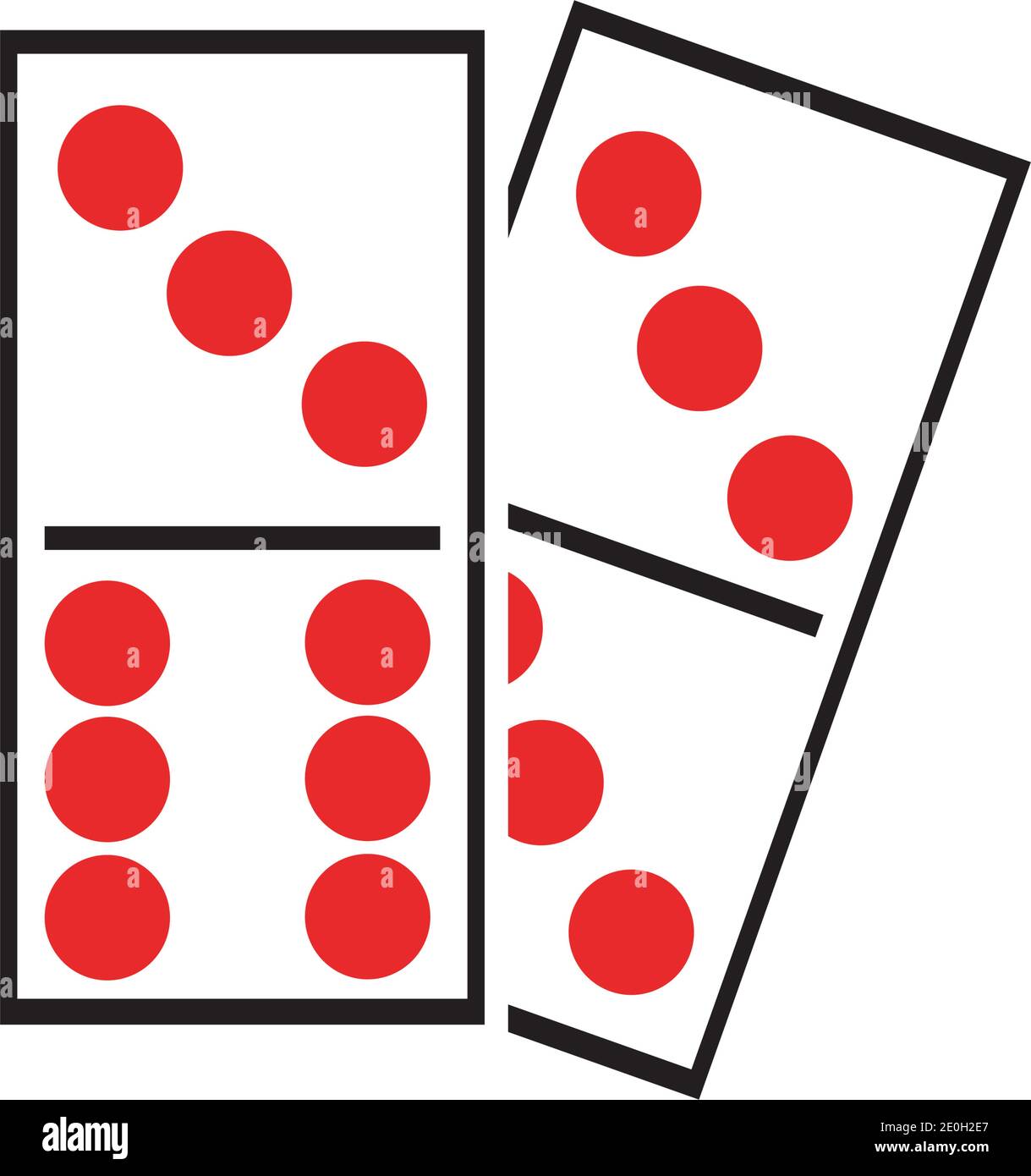 Domino Vector illustration ,domino card icon template vector ...