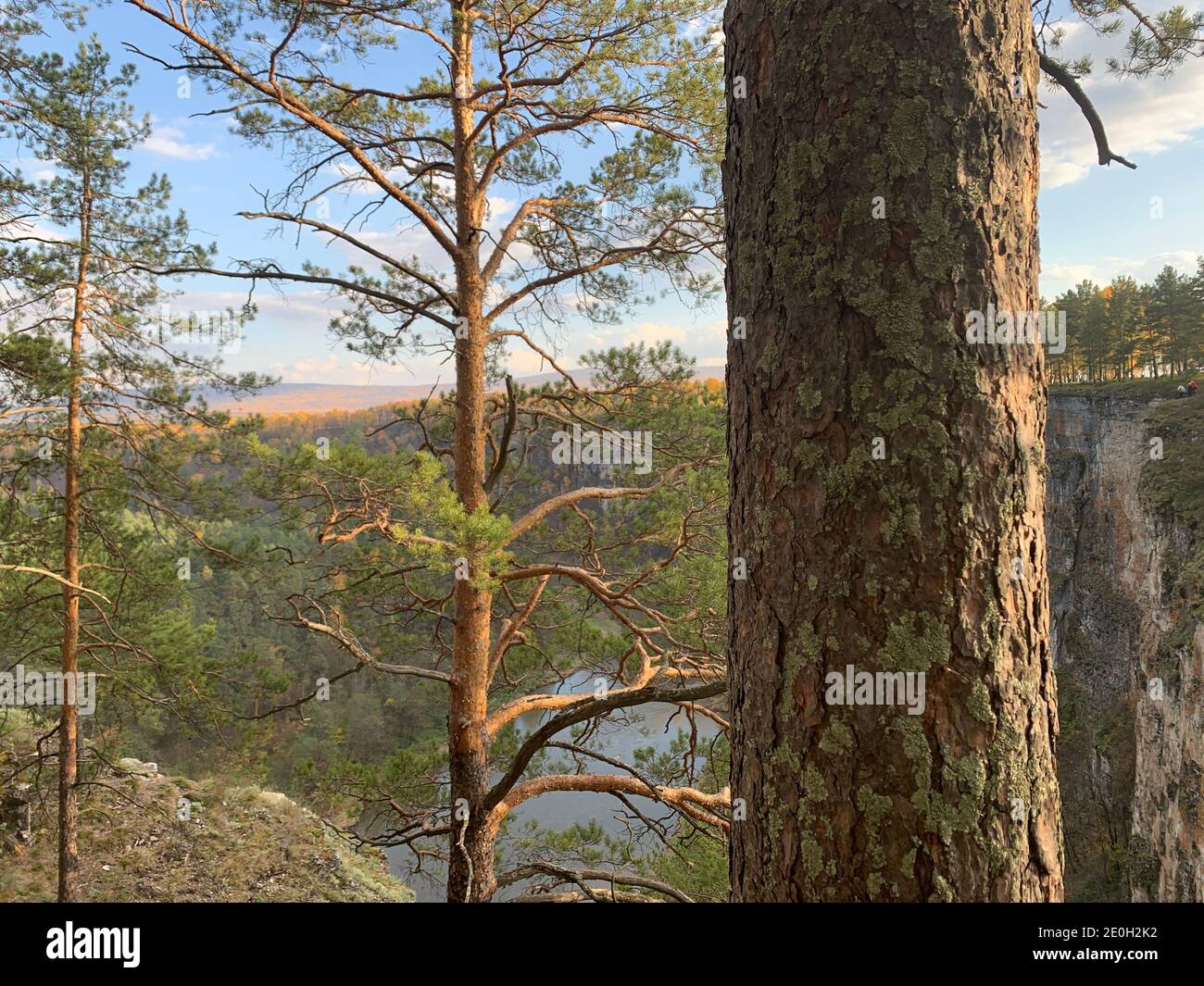 View on forest and river from a cliff. Ai cliffs Stock Photo - Alamy