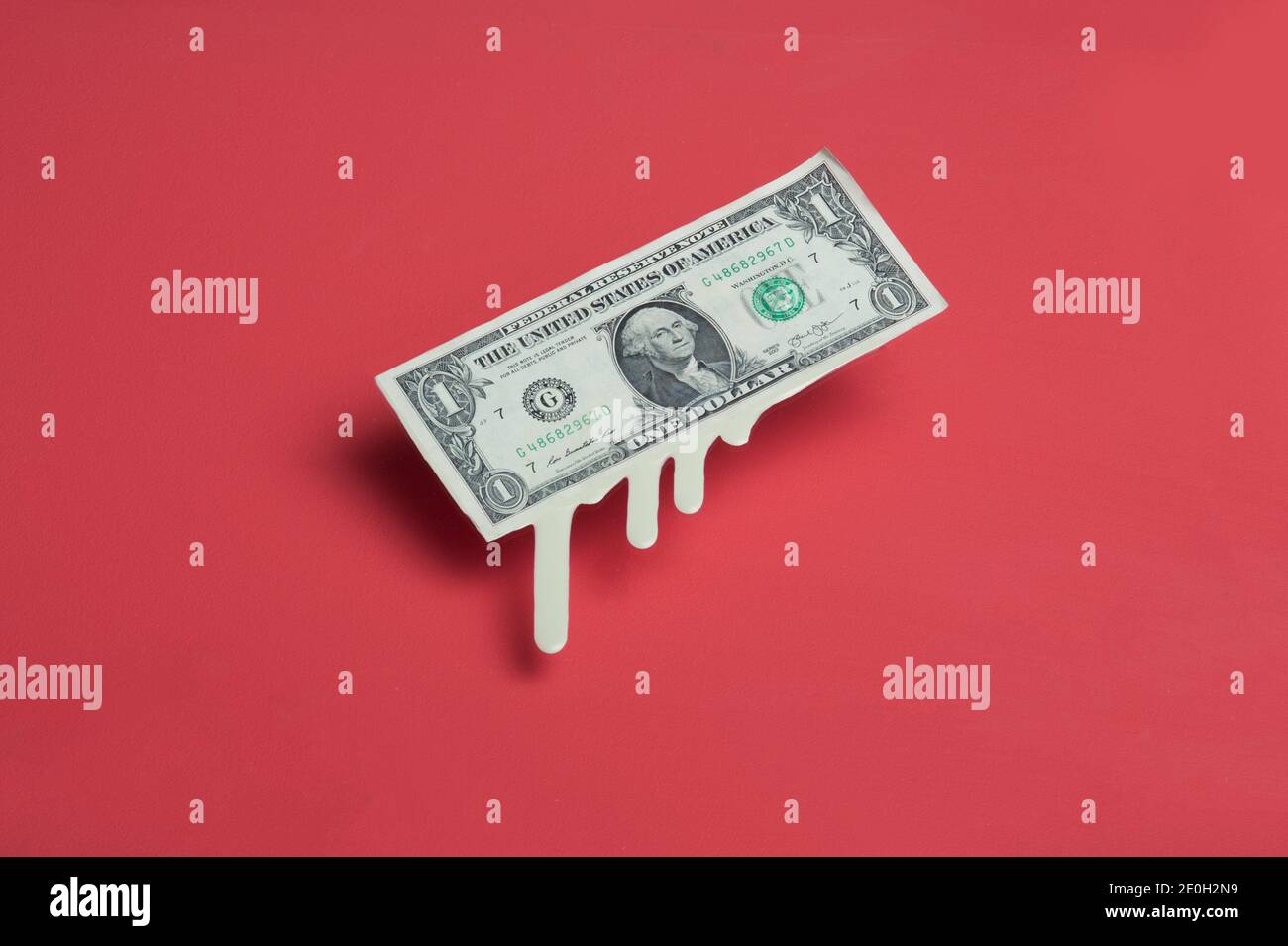 melting dollar bill money drips Stock Photo - Alamy