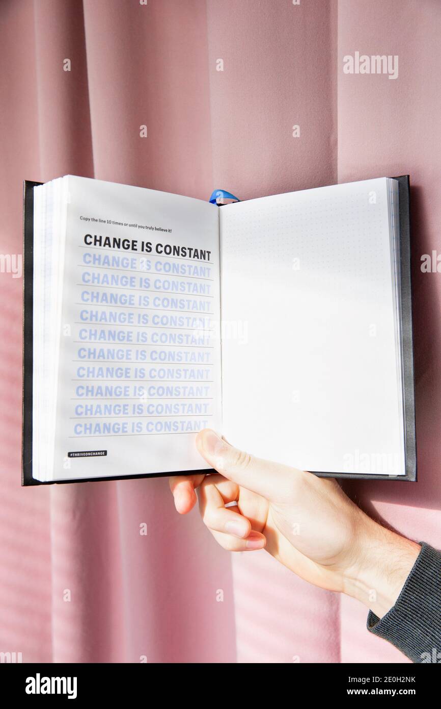 notebook reminding us that change is constant Stock Photo - Alamy