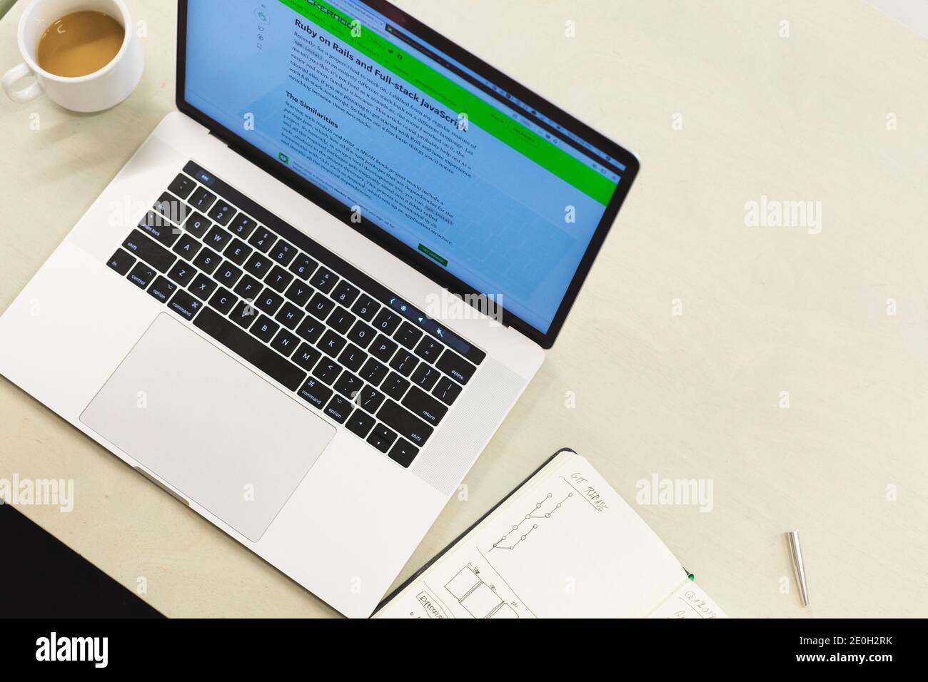 taking notes on programming Stock Photo - Alamy