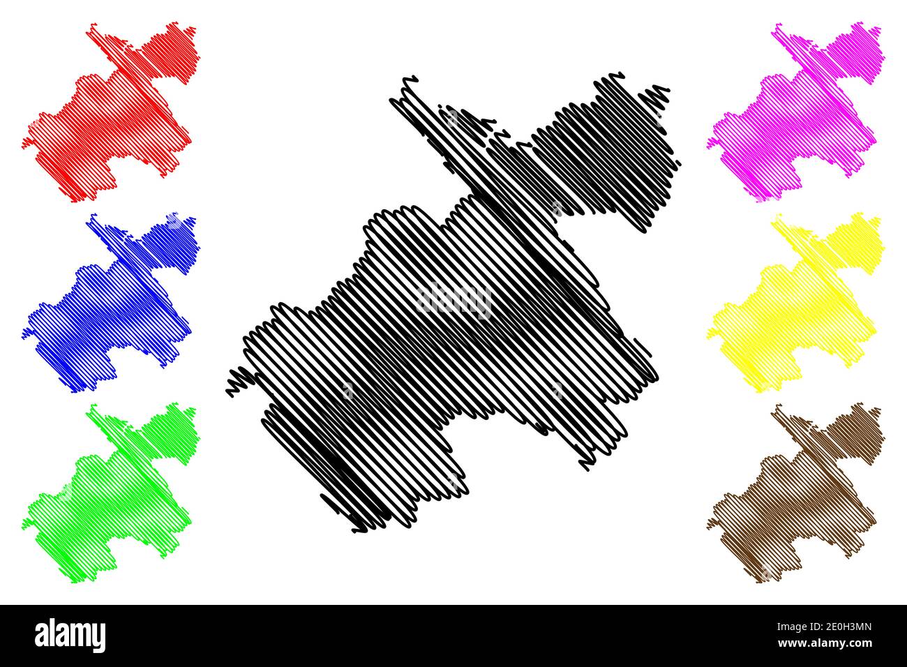 Machakos County (Republic of Kenya, Eastern Province) map vector ...