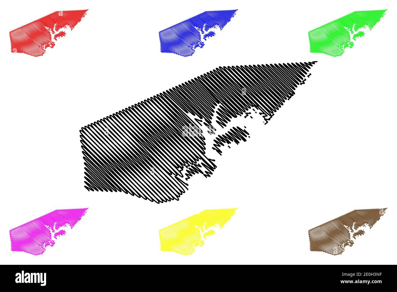 Lamu County (Republic of Kenya, Coast Province) map vector illustration ...
