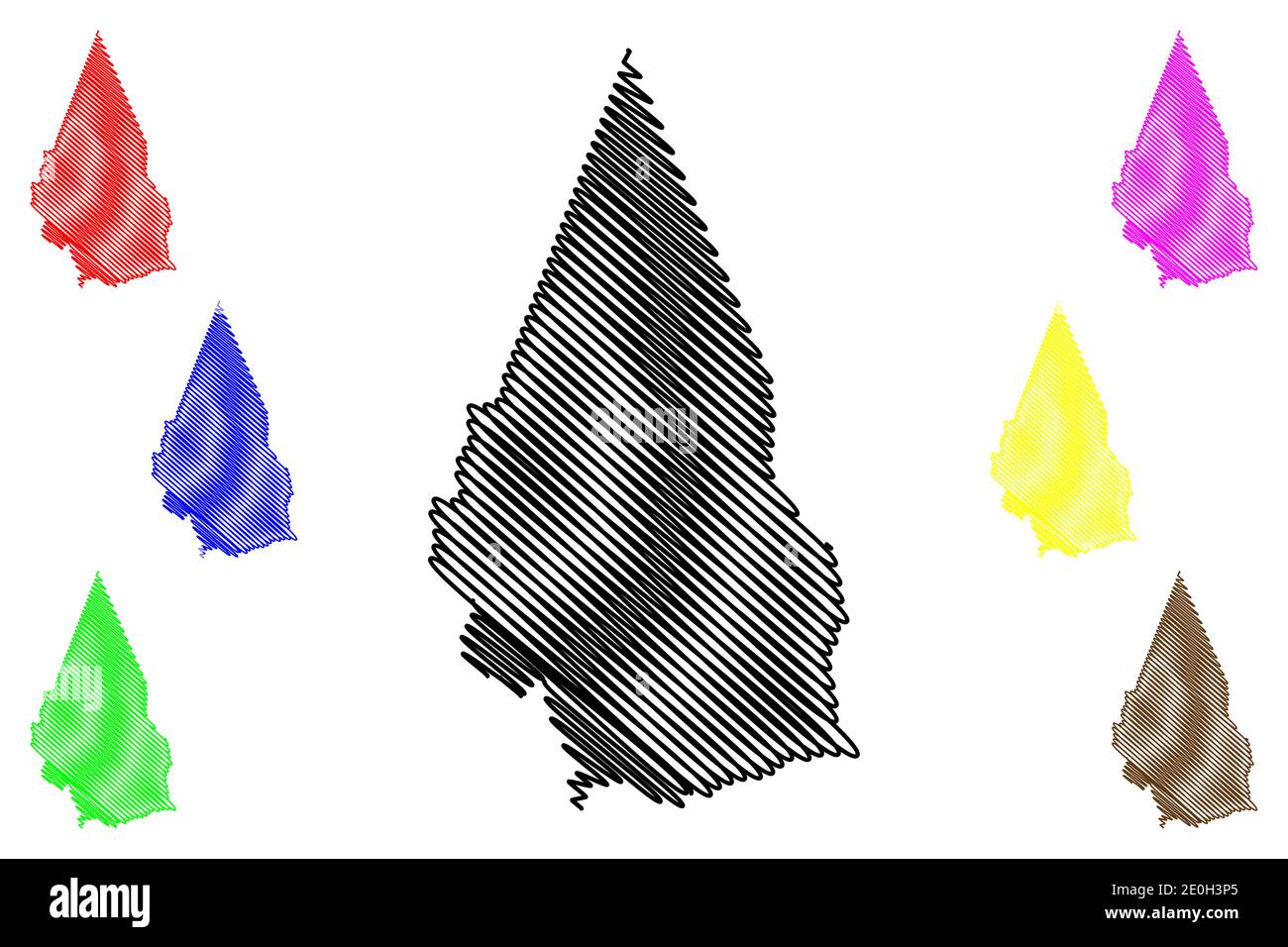 Kirinyaga County (Republic of Kenya, Central Province) map vector ...