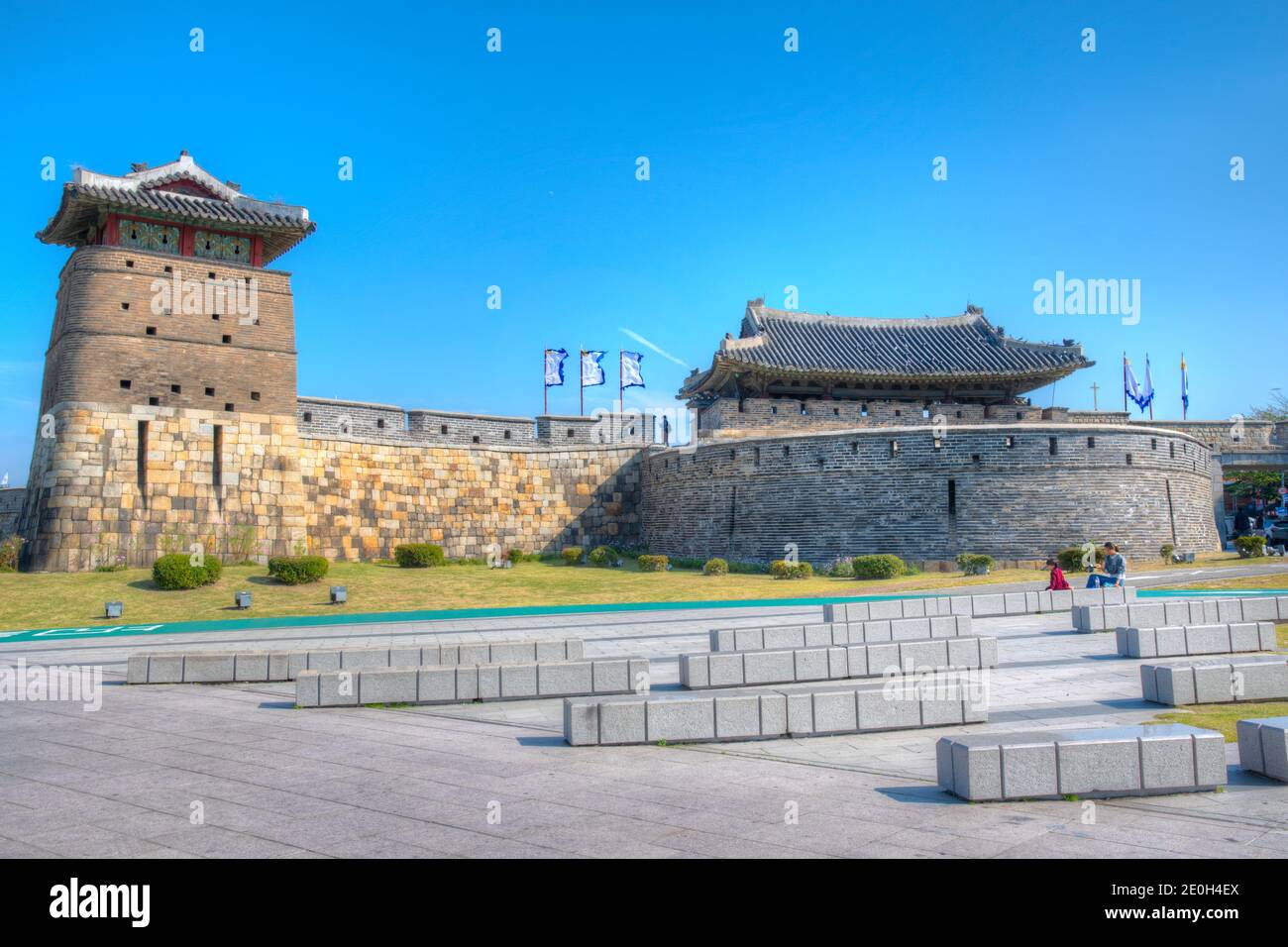 Hwaseomun Gate of Hwaseong fortress at Suwon, Republic of Korea Stock ...