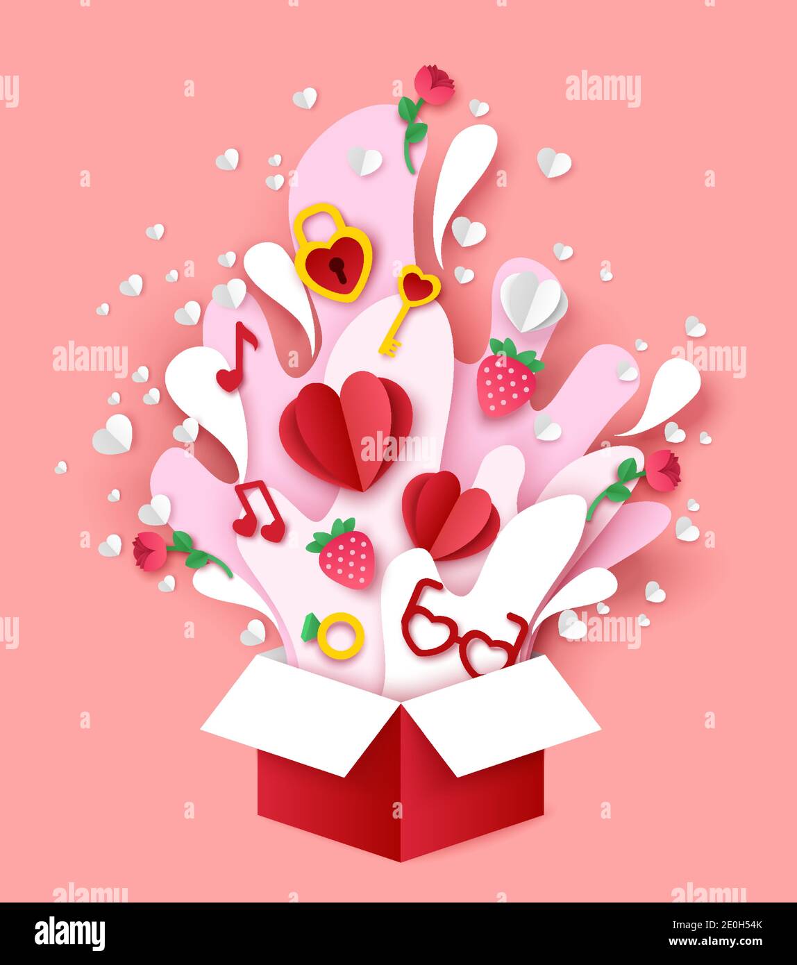 Paper gift box heart Stock Vector Images - Alamy
