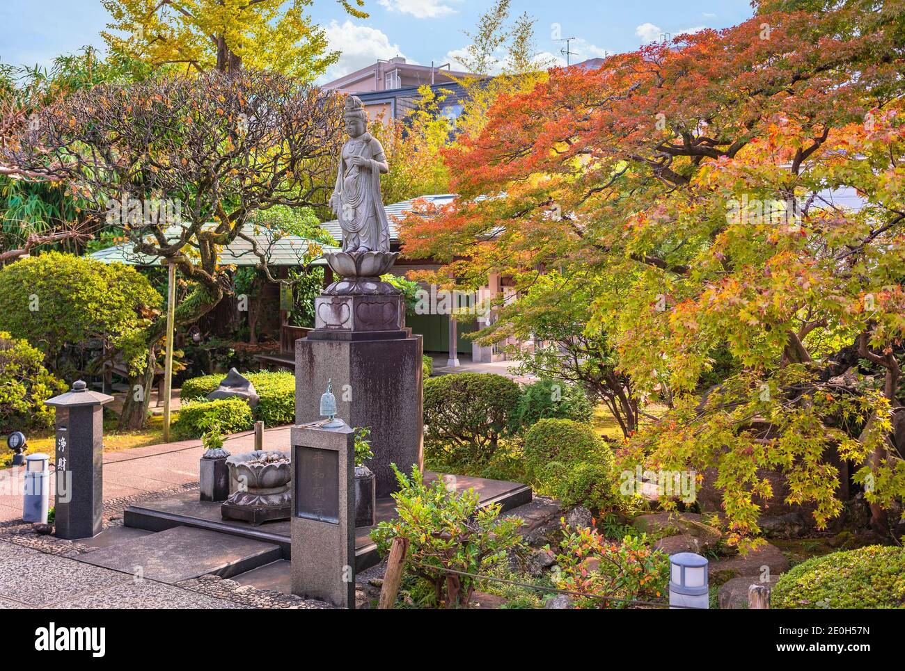tokyo, japan - november 10 2020: Religious statue of kannon bodhisattva ...