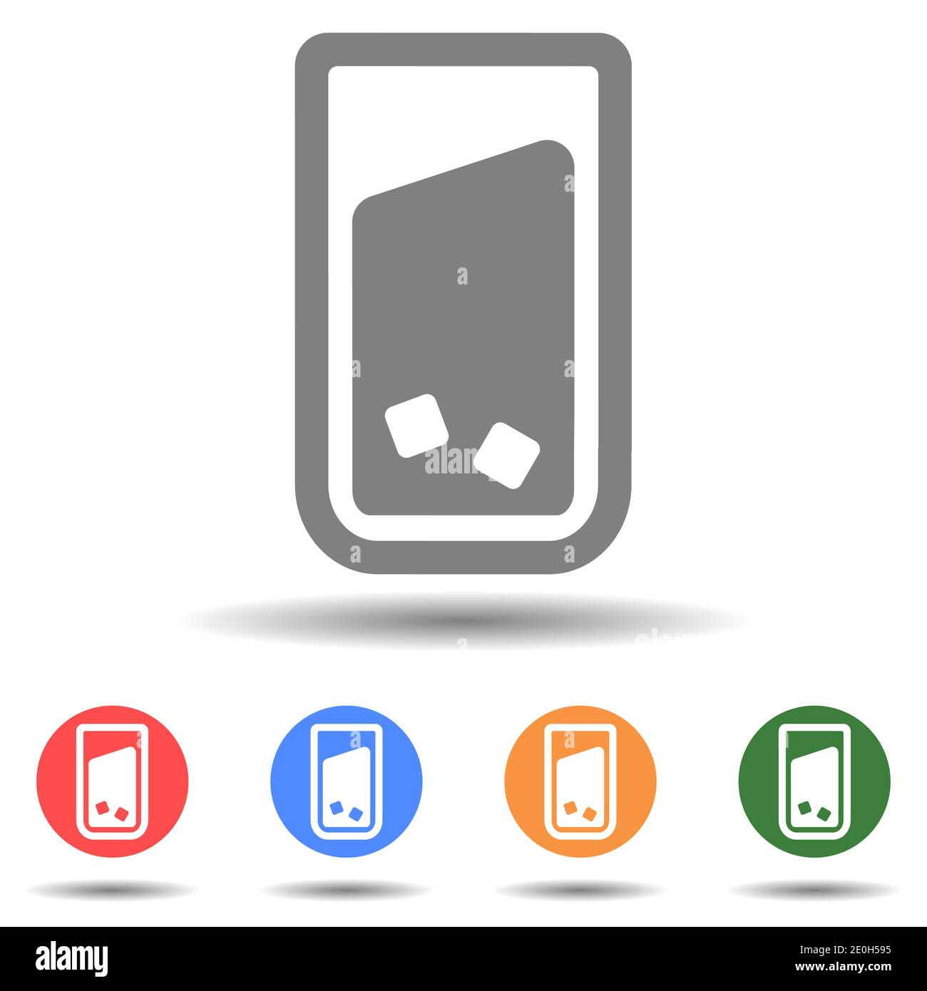 Glass of water with ice cubes vector icon Stock Vector Image & Art - Alamy