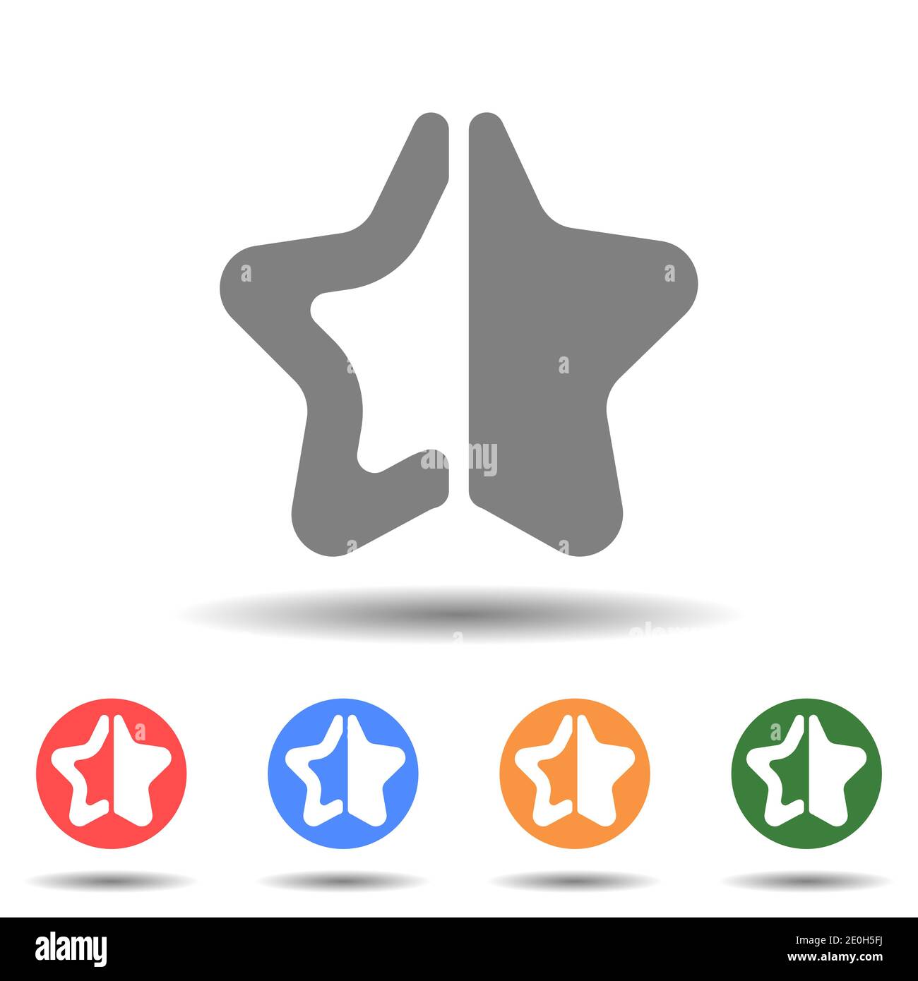 Half star rating abstract shape icon vector Stock Vector Image & Art ...