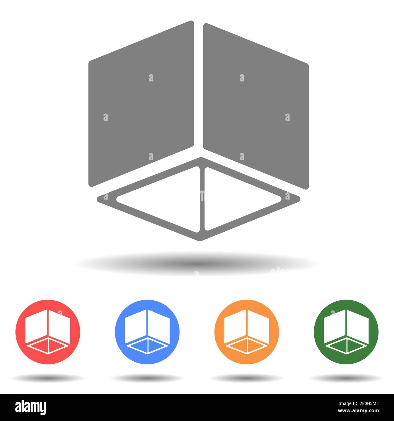 3D cube, geometry box rectangle icon vector Stock Vector Image & Art ...