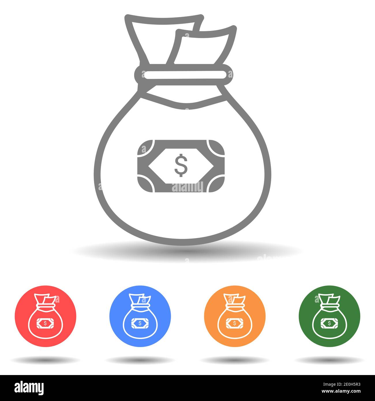 Money bag with paper dollar money sign vector Stock Vector Image & Art ...