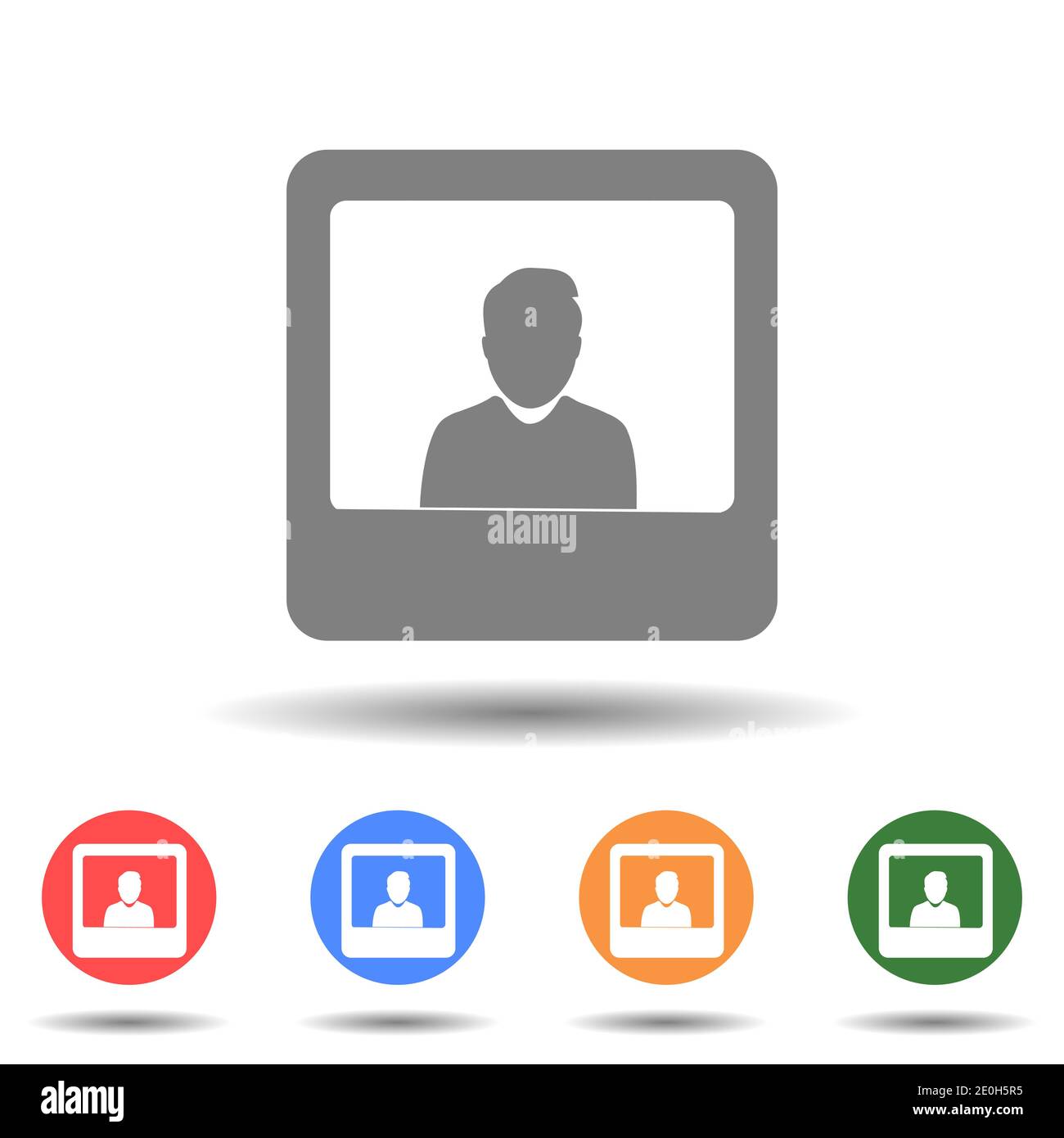 Passport photo, businessman avatar vector icon Stock Vector Image & Art ...