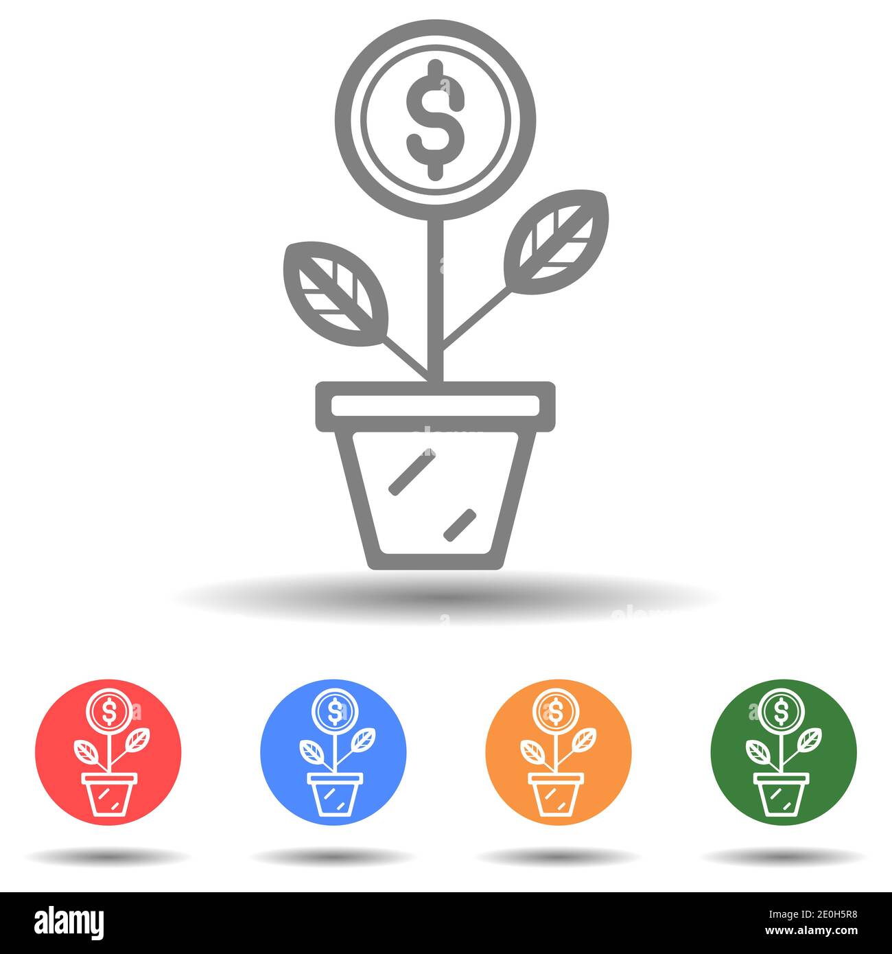 Plant with money sign vector icon Stock Vector Image & Art - Alamy