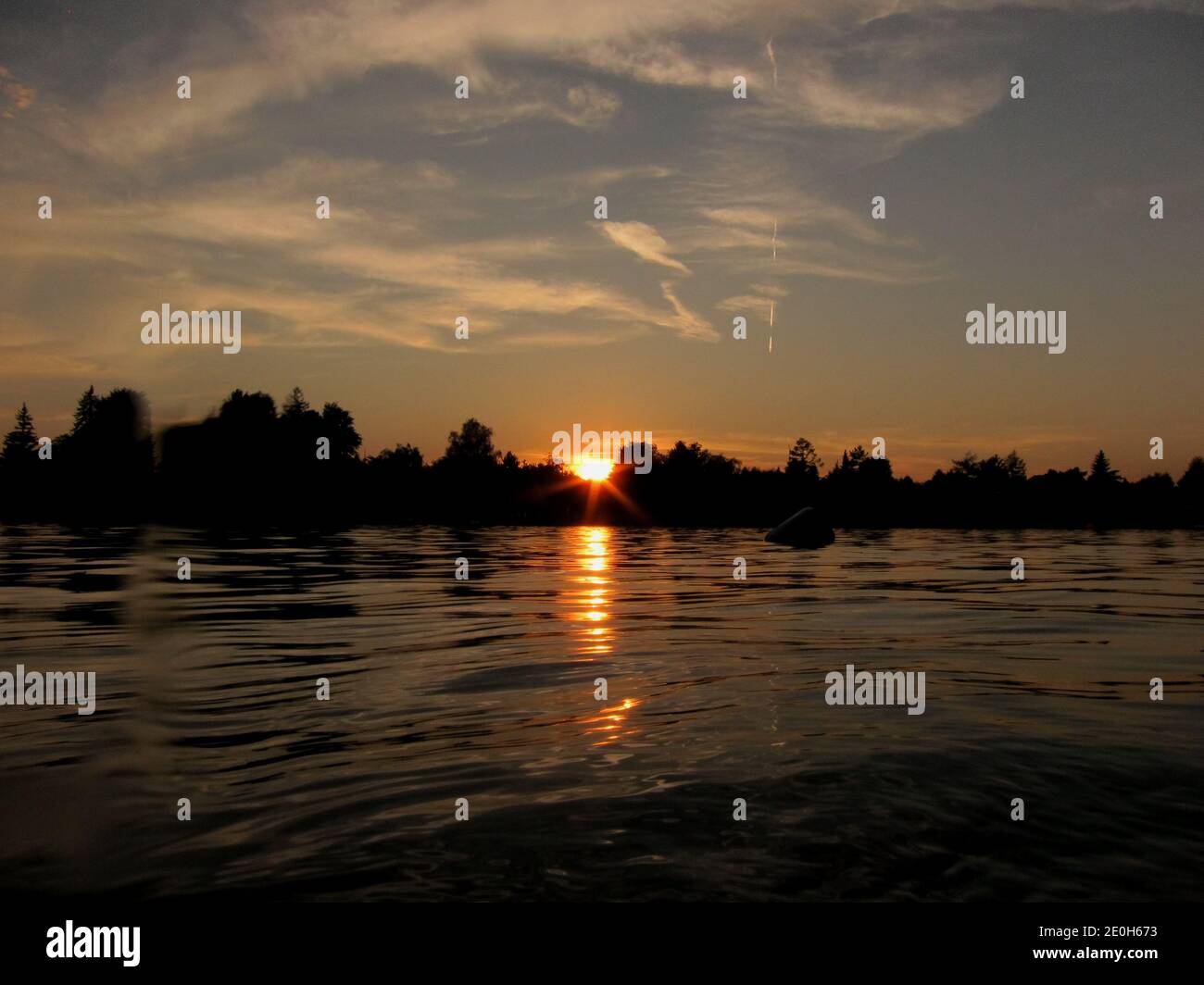 Beautiful sunset lake warm summer hi-res stock photography and images ...