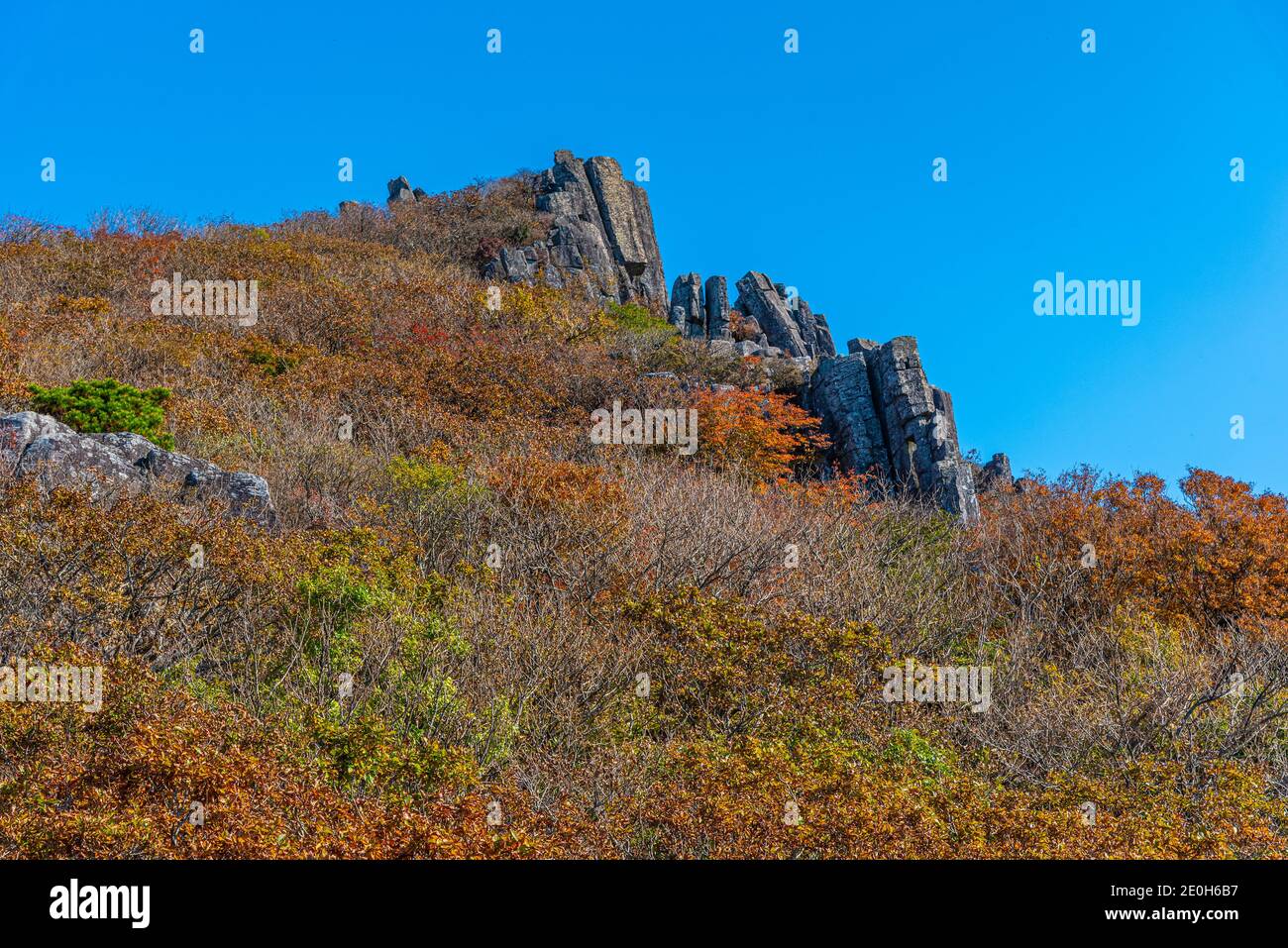Peaks of Mudeungsan national park near Gwangju, Republic of Korea Stock ...