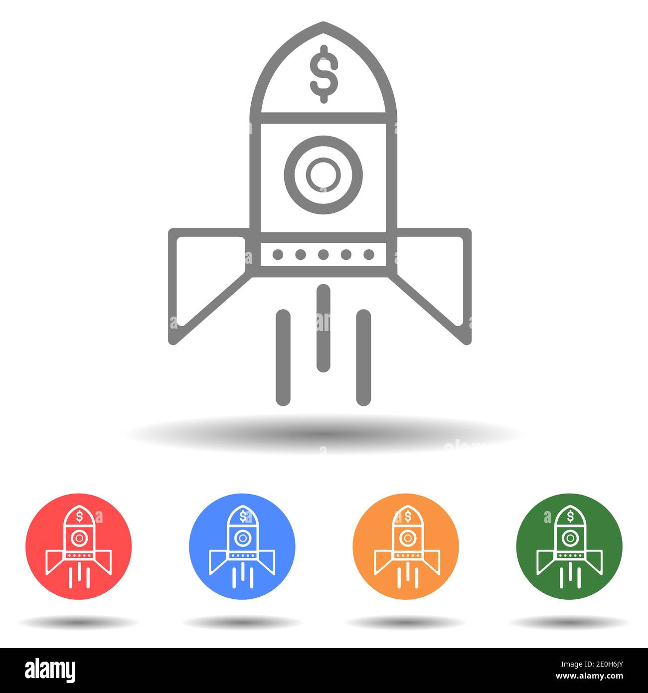 Business startup rocketship launching vector Stock Vector Image & Art ...