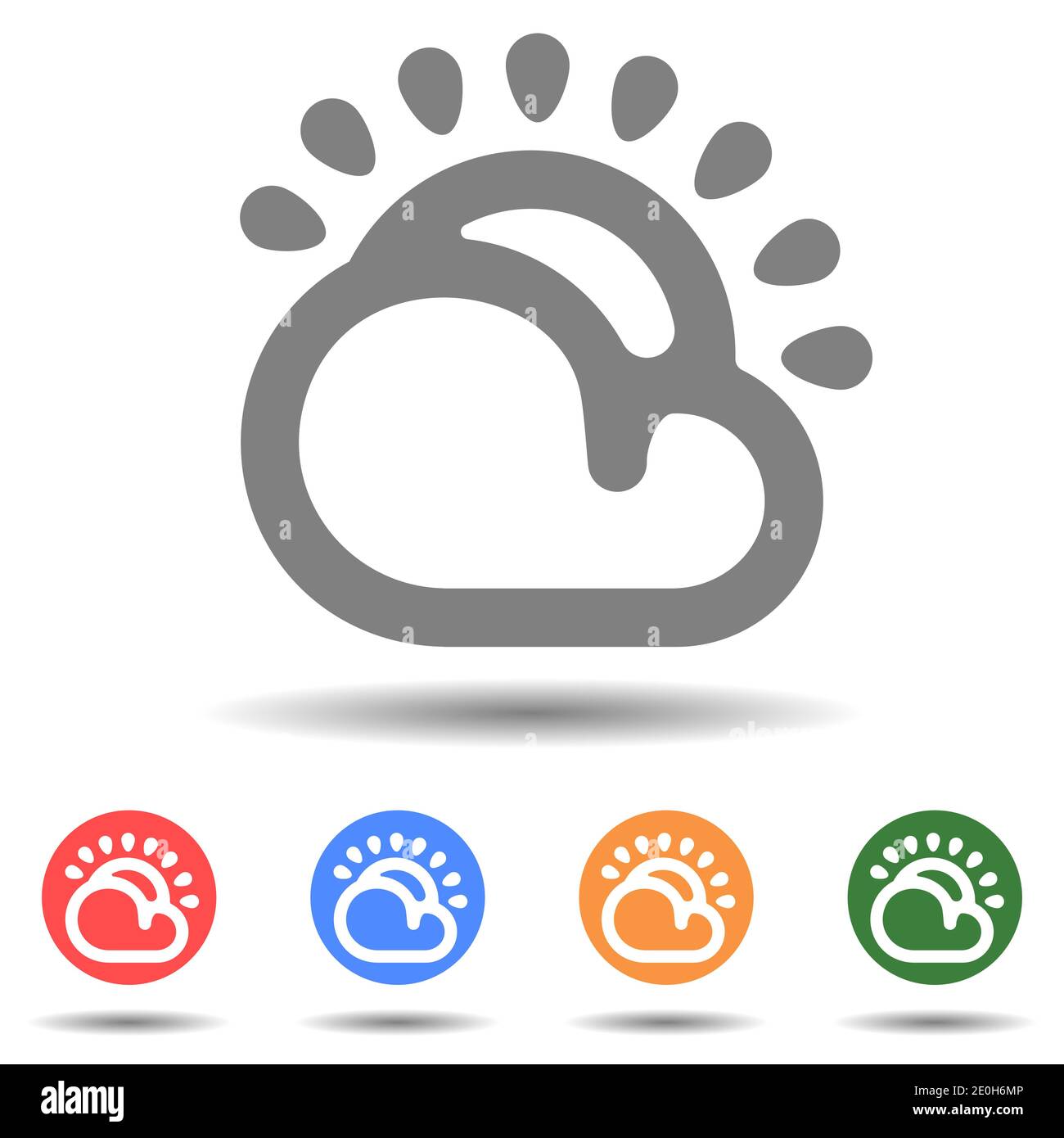 Daylight sun and cloud icon vector Stock Vector Image & Art - Alamy