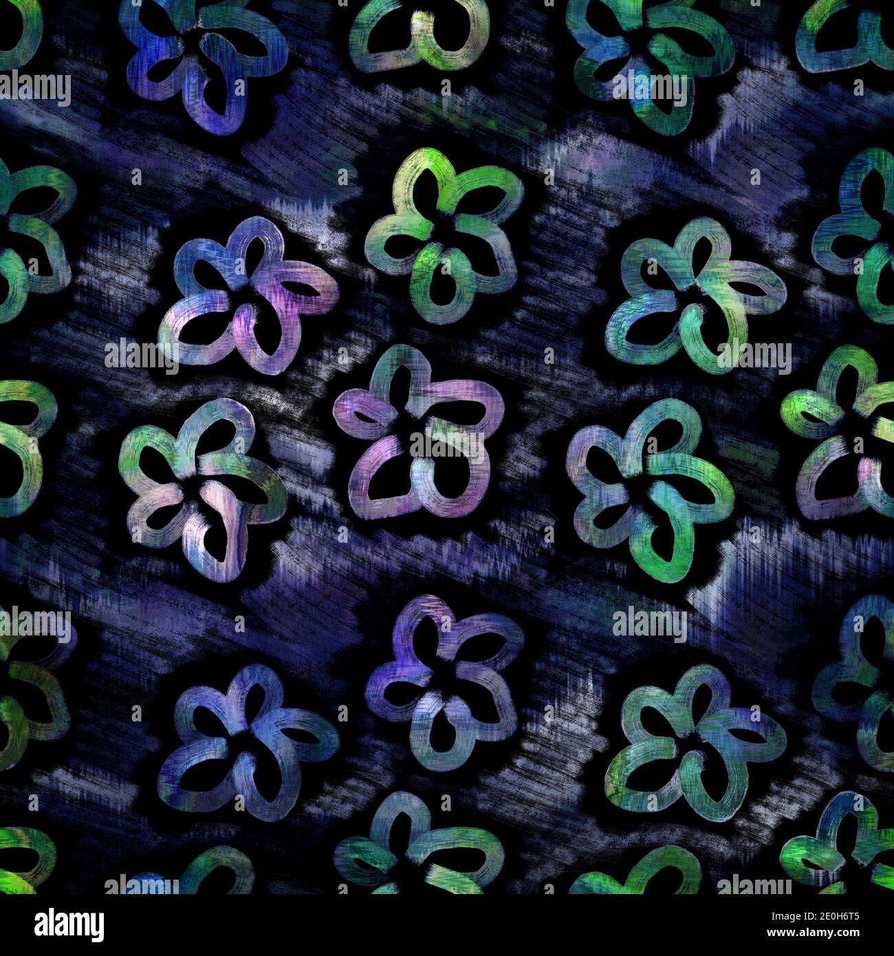 Seamless abstract color blobs with floral overlay Stock Photo - Alamy