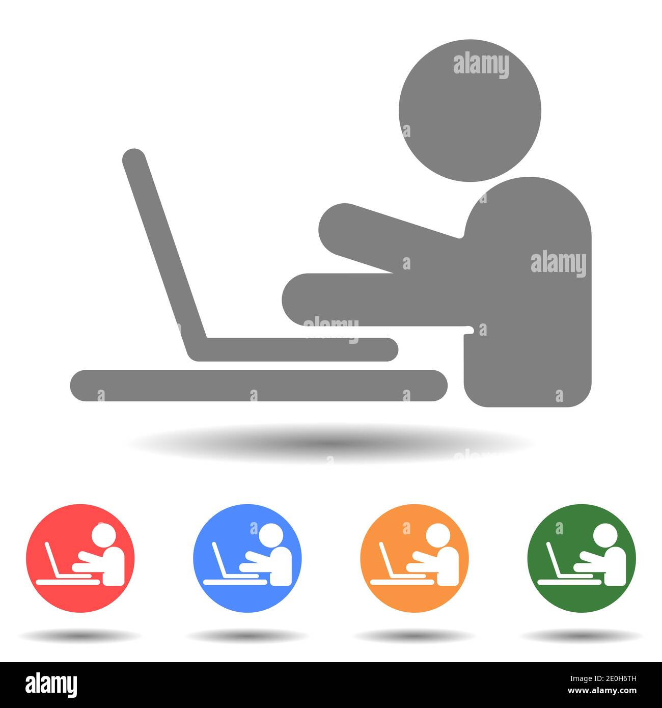 Businessman in black suit with laptop Stock Vector Images - Alamy