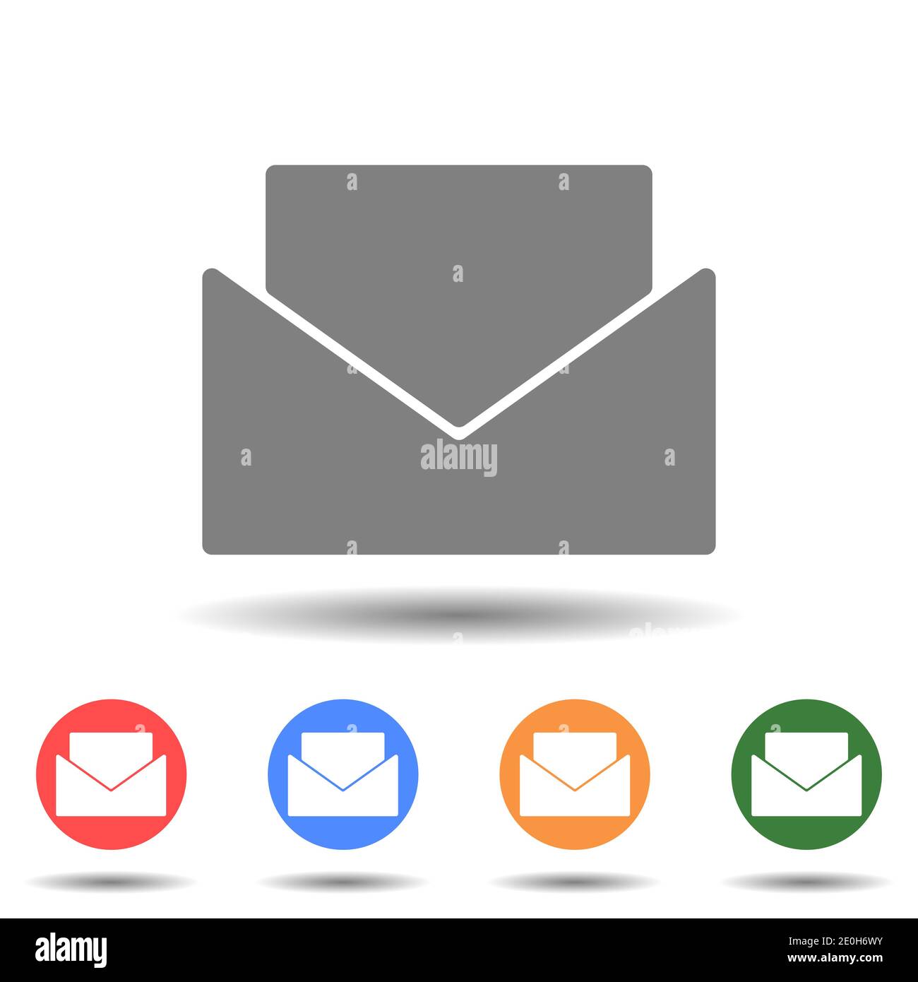 Opened envelope with letter inside vector icon Stock Vector Image & Art ...