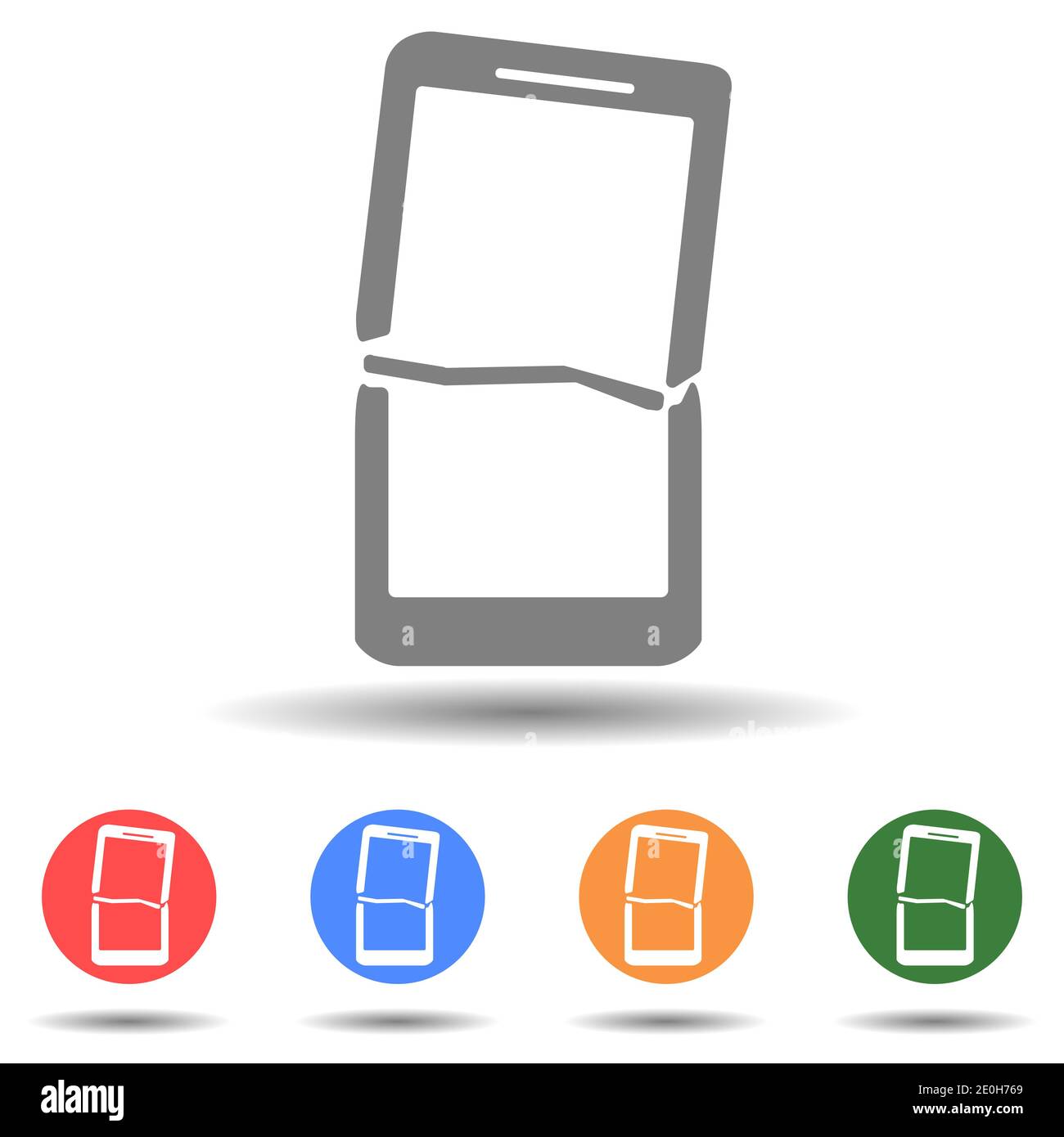 Broken screen smartphone tablet vector icon Stock Vector Image & Art ...