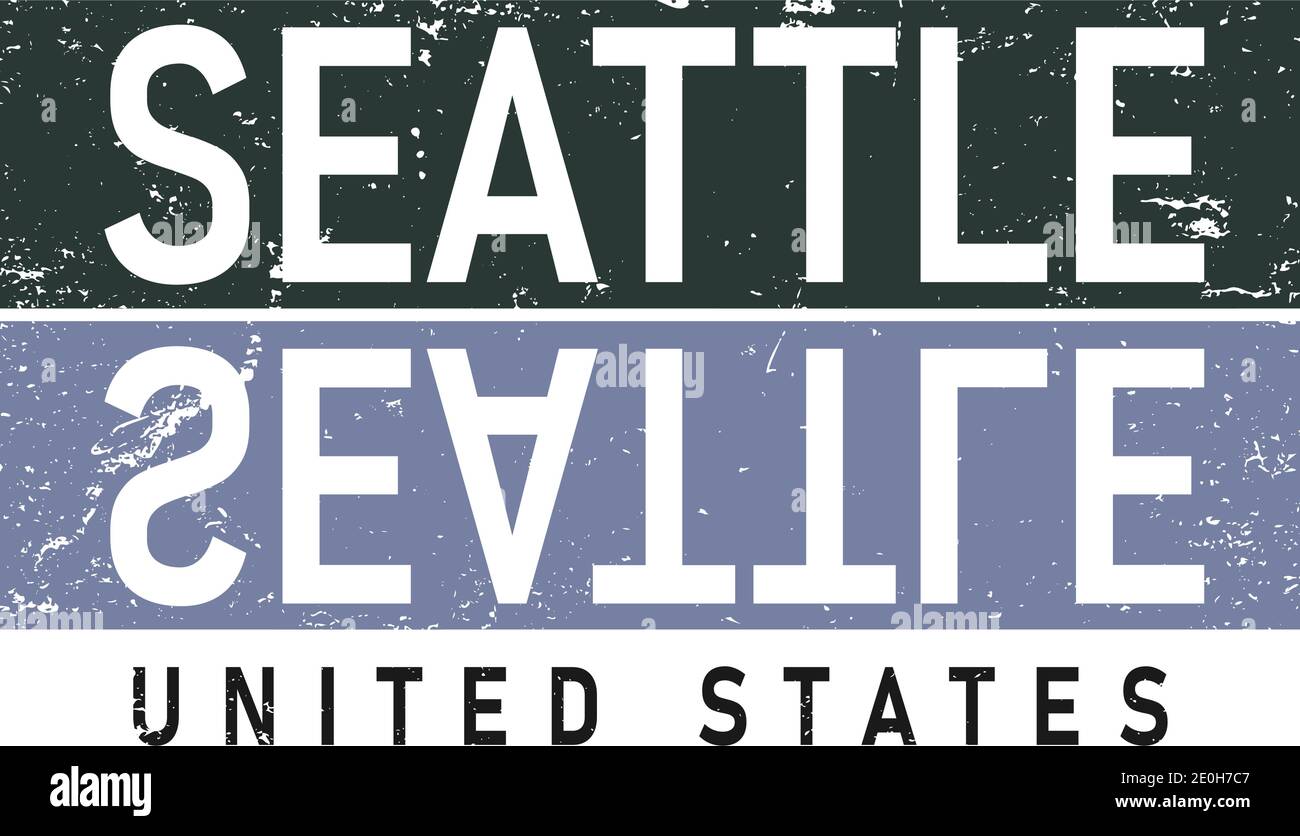 Seattle graphic emblem on white background. Label for t-shirt ...