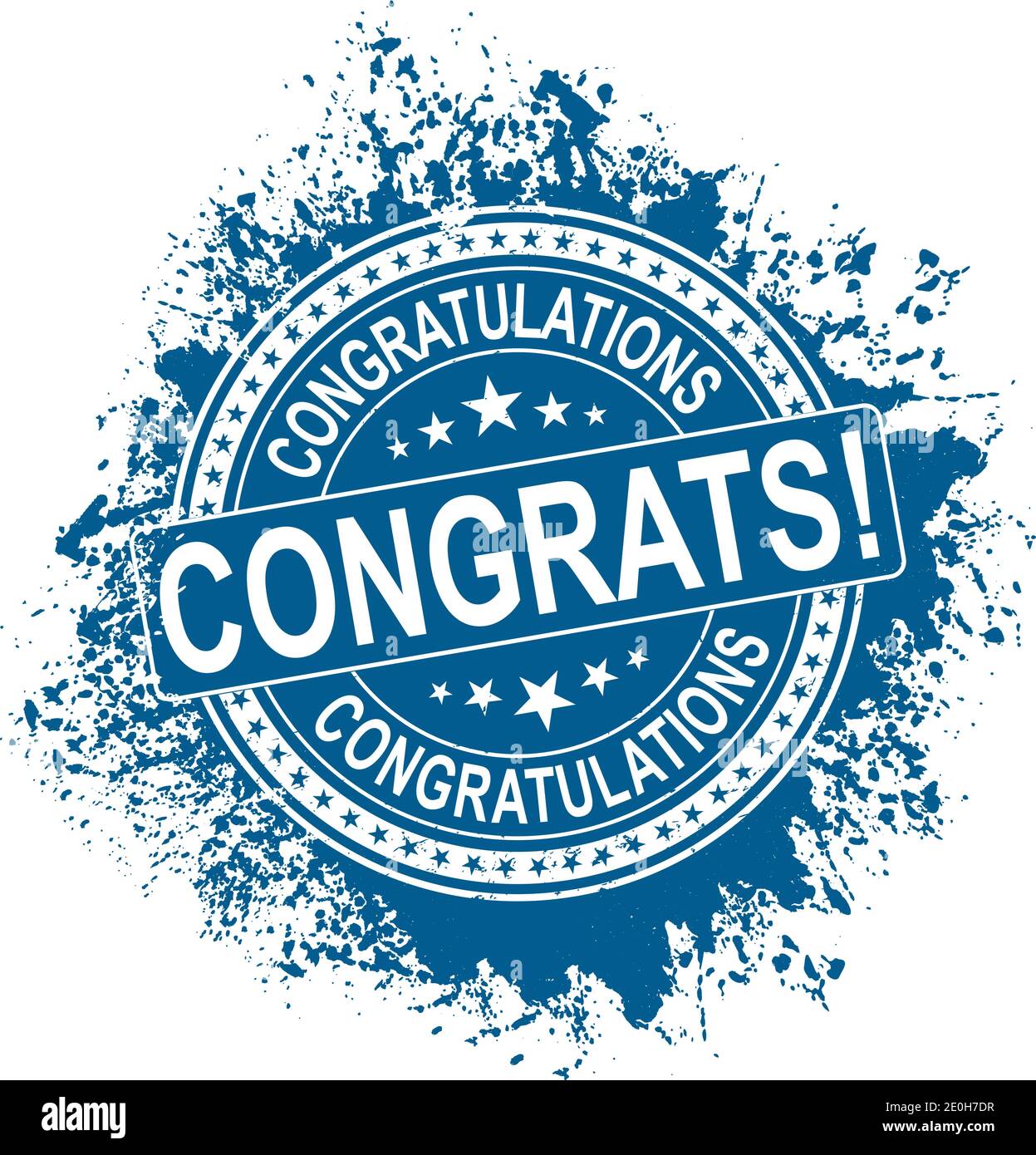 blue round congratulations stamp on white background vector illustration Stock Vector Image ...