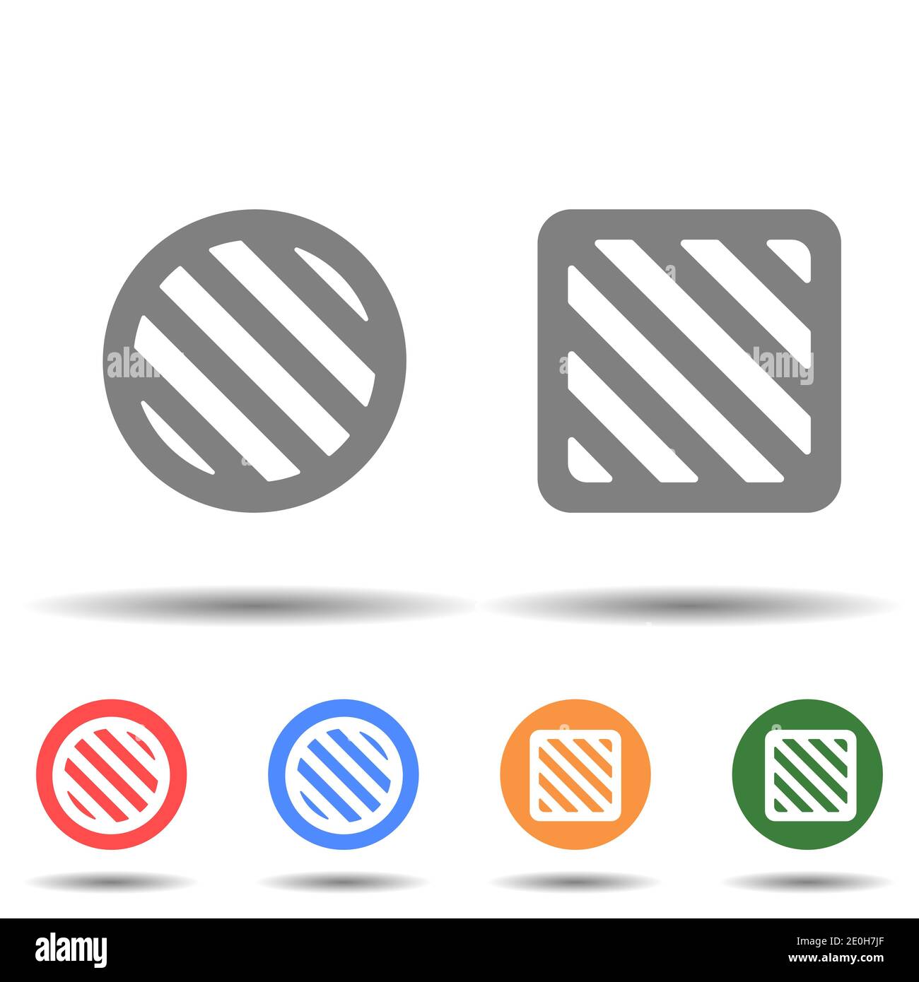 Shaded rectangle and round shapes icon vector Stock Vector Image & Art ...