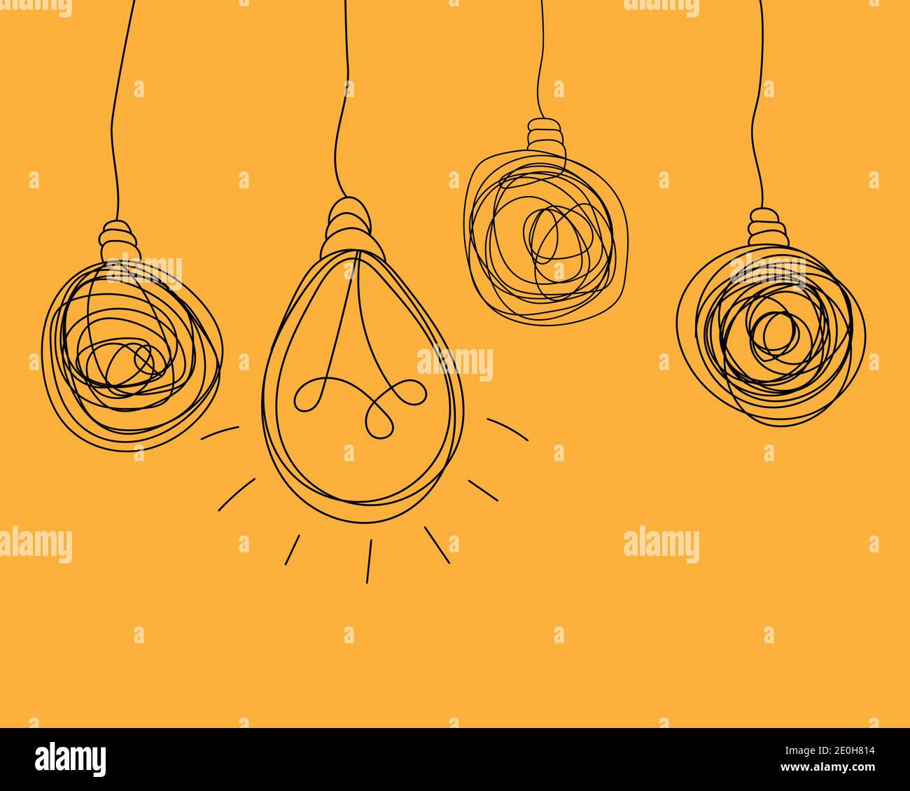 Lightbulb background. Concept of the idea, brainstorming. Vector ...