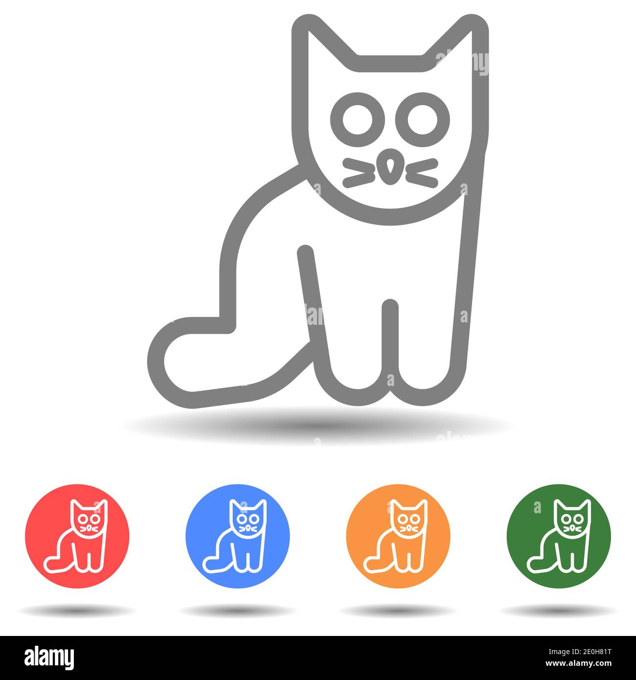 Isolated linear cat sitting icon vector Stock Vector Image & Art - Alamy
