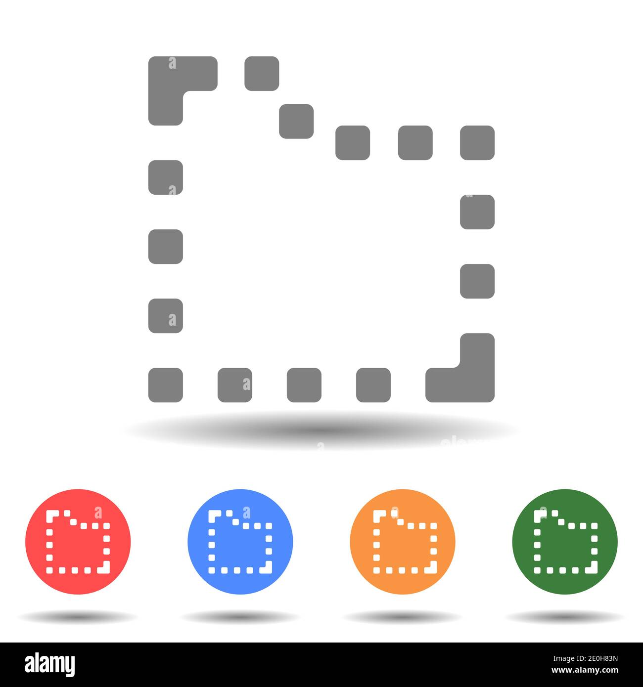 Dashed line folder icon vector Stock Vector Image & Art - Alamy