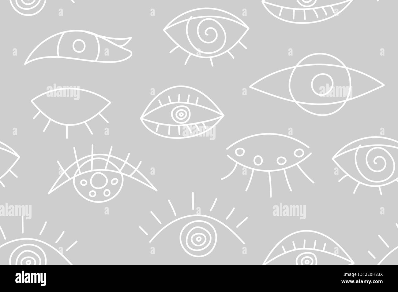Seamless abstract fashion pattern with line eyes. Trendy gray and white ...
