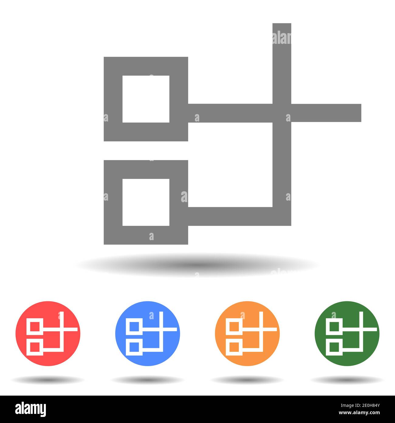Connecting rectangle network elements vector icon Stock Vector Image ...
