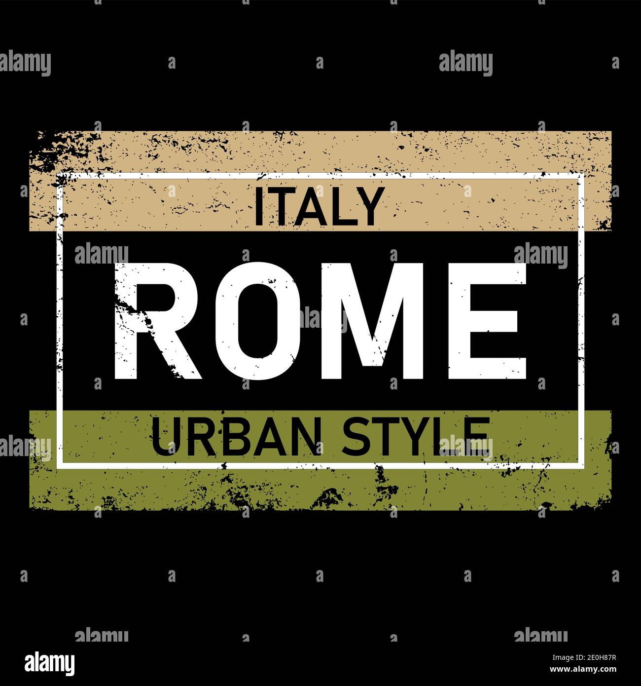 Rome lettering for card, poster, tee print. Brush ink texture. Isolated ...