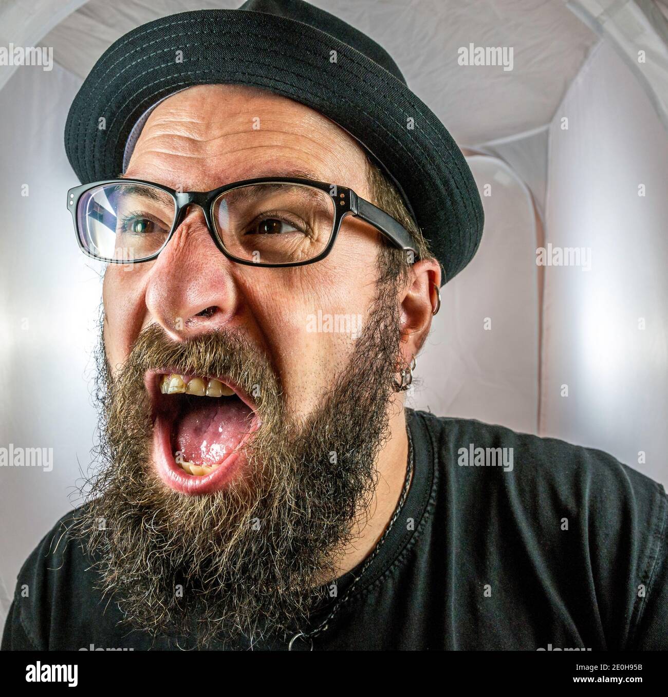 Angry man face black hi-res stock photography and images - Alamy