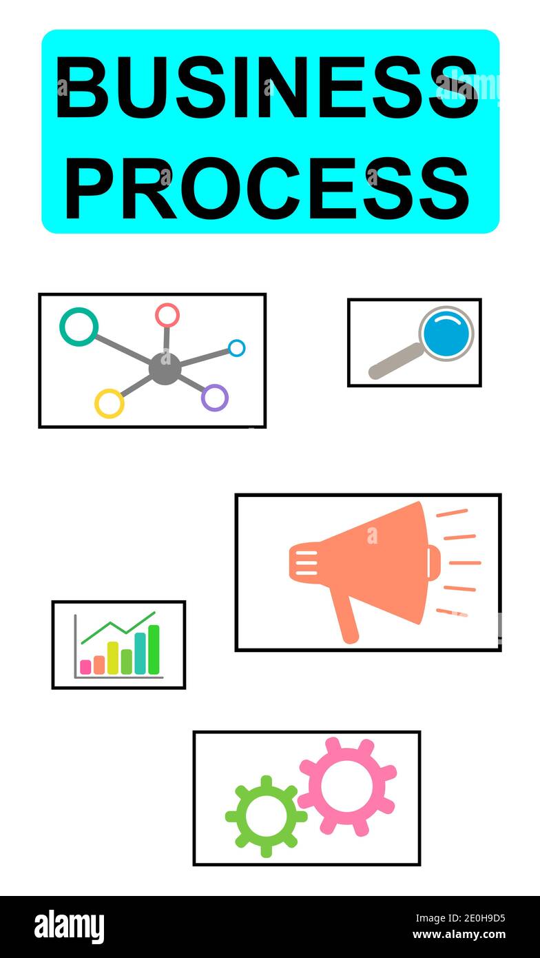 Business process concept drawn on a white background Stock Photo - Alamy