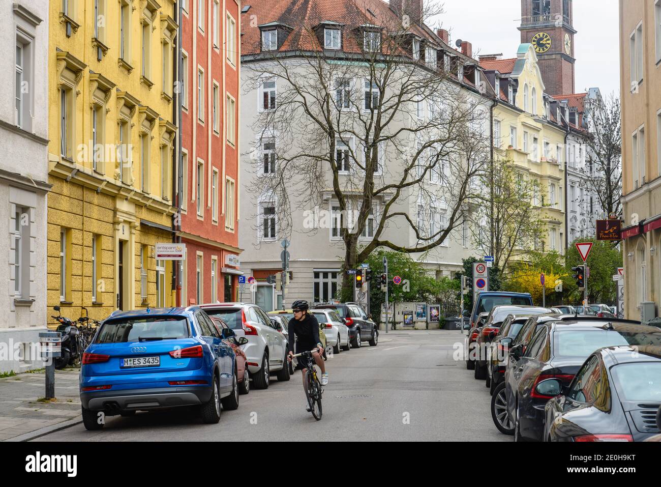 Altbauten, Viktoria-Strasse, Schwabing, Muenchen, Bayern, Deutschland ...
