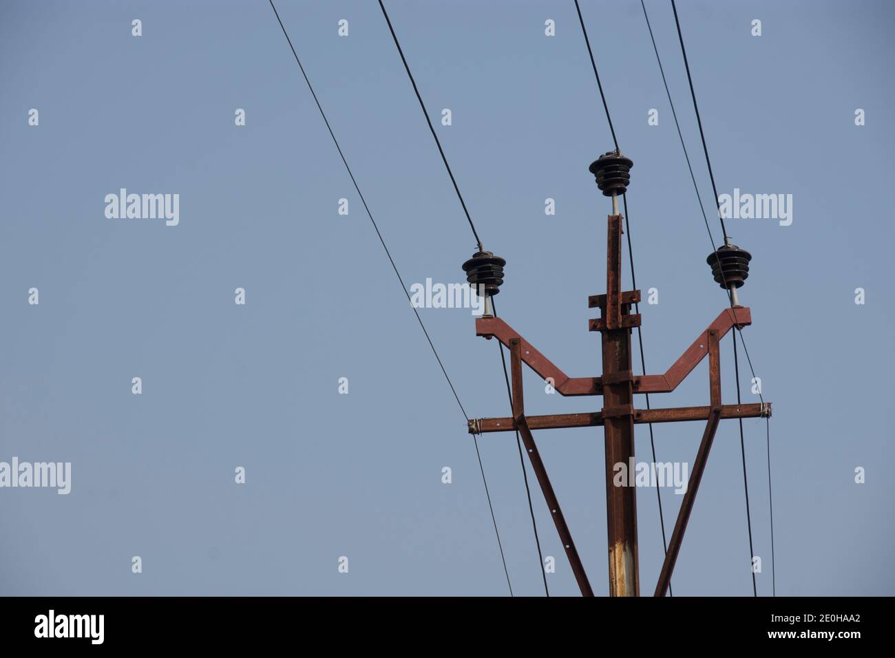 power distribution in rural india Stock Photo - Alamy