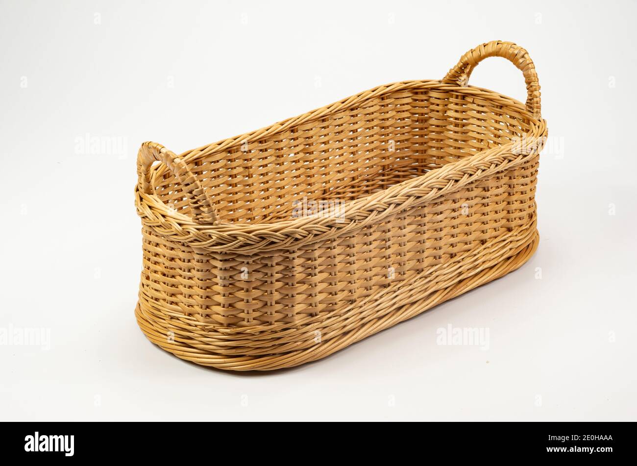 Wicker basket made by the master's hands, good job Stock Photo - Alamy