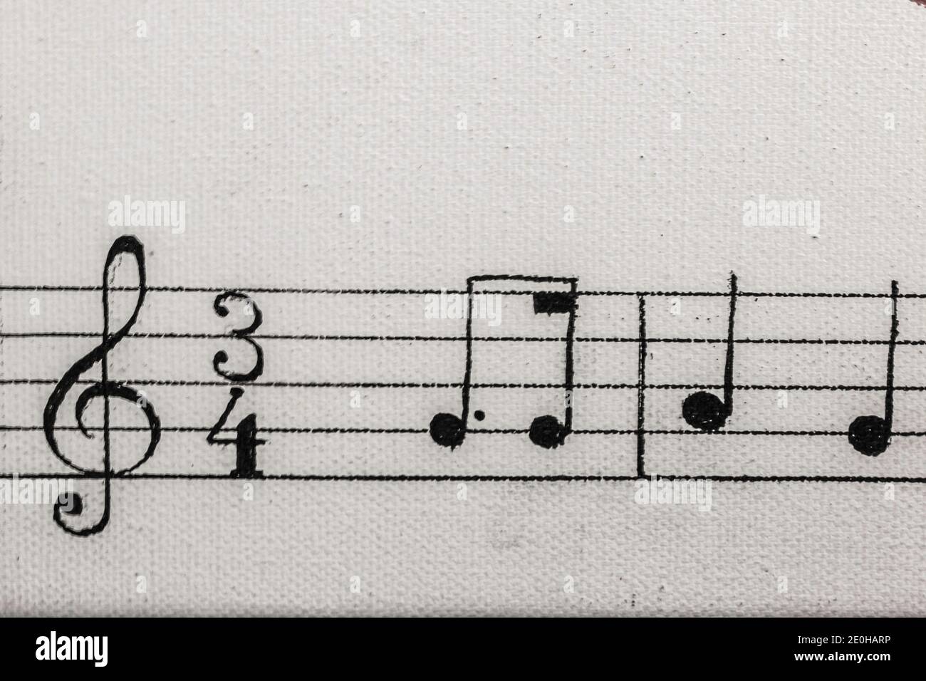 Black sheet music, a clef and music lines on white background Stock ...