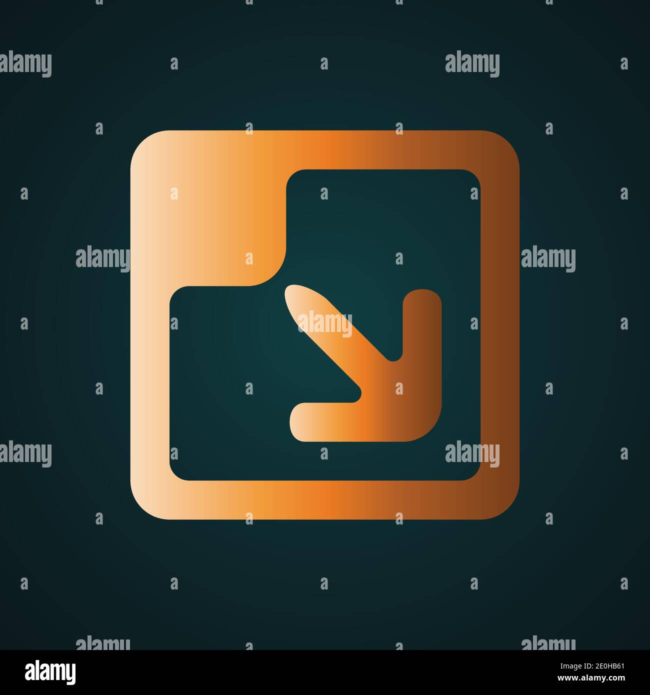 Right corner arrow. Gradient gold concept with dark background Stock ...