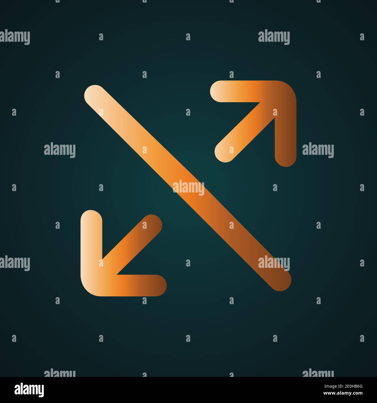 Spreading outward arrows vector. Gradient gold concept with dark ...