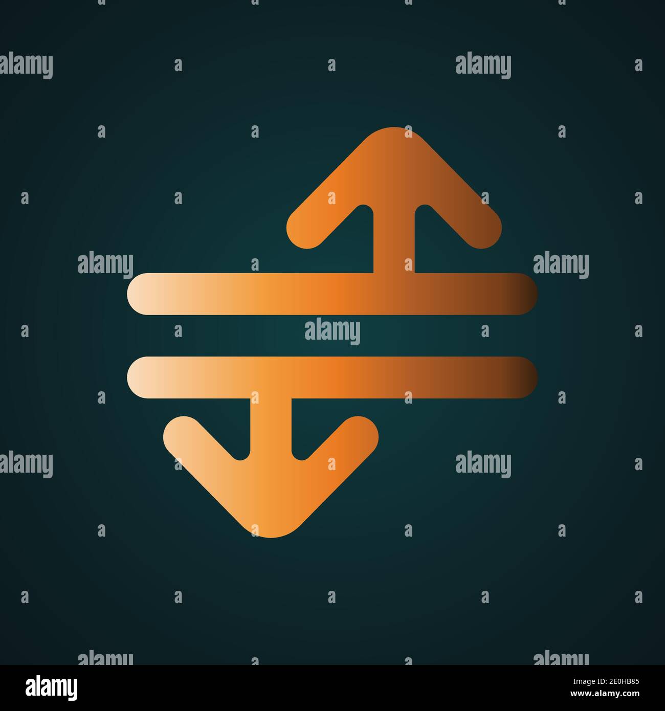 Spreading outward arrows vector. Gradient gold concept with dark ...