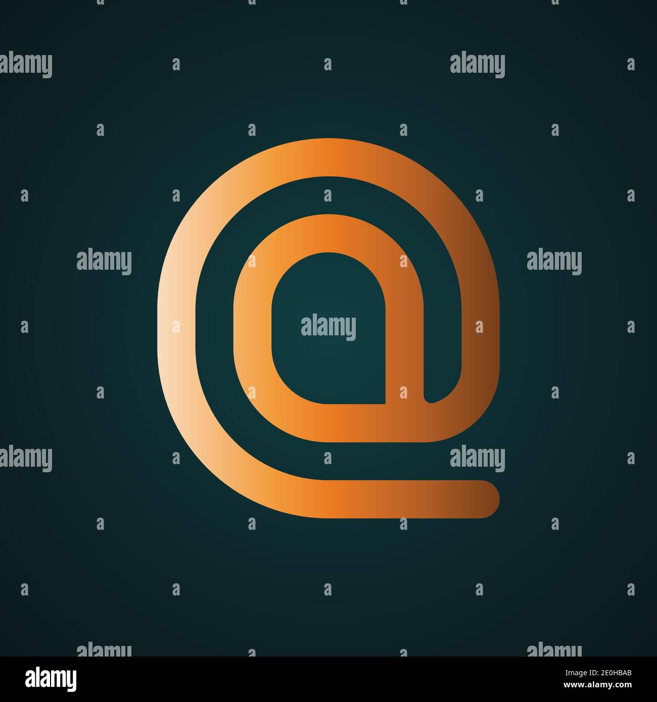 Outline email sign. Gradient gold concept with dark background Stock ...