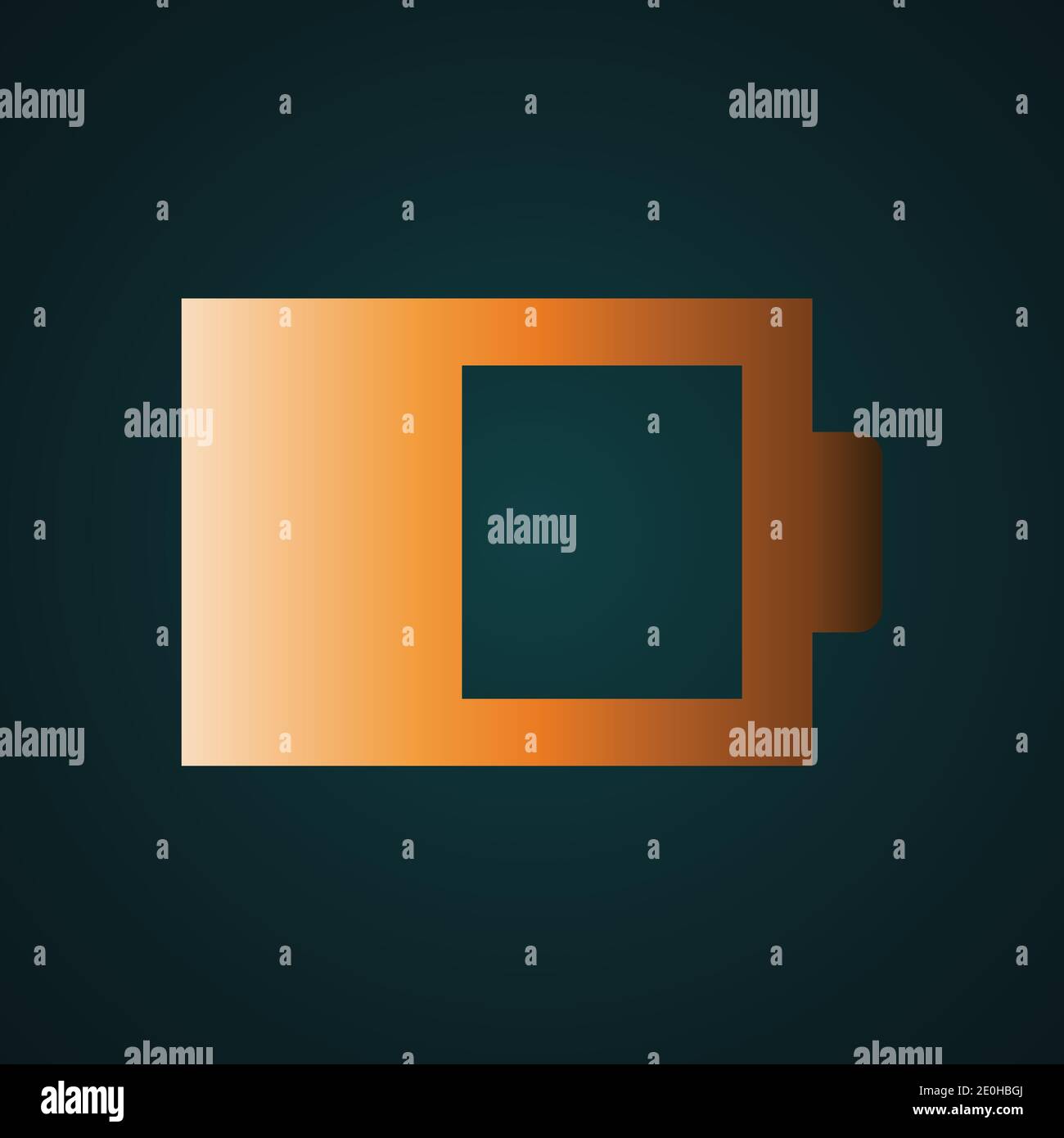 Half battery icon vector logo. Gradient gold concept with dark ...