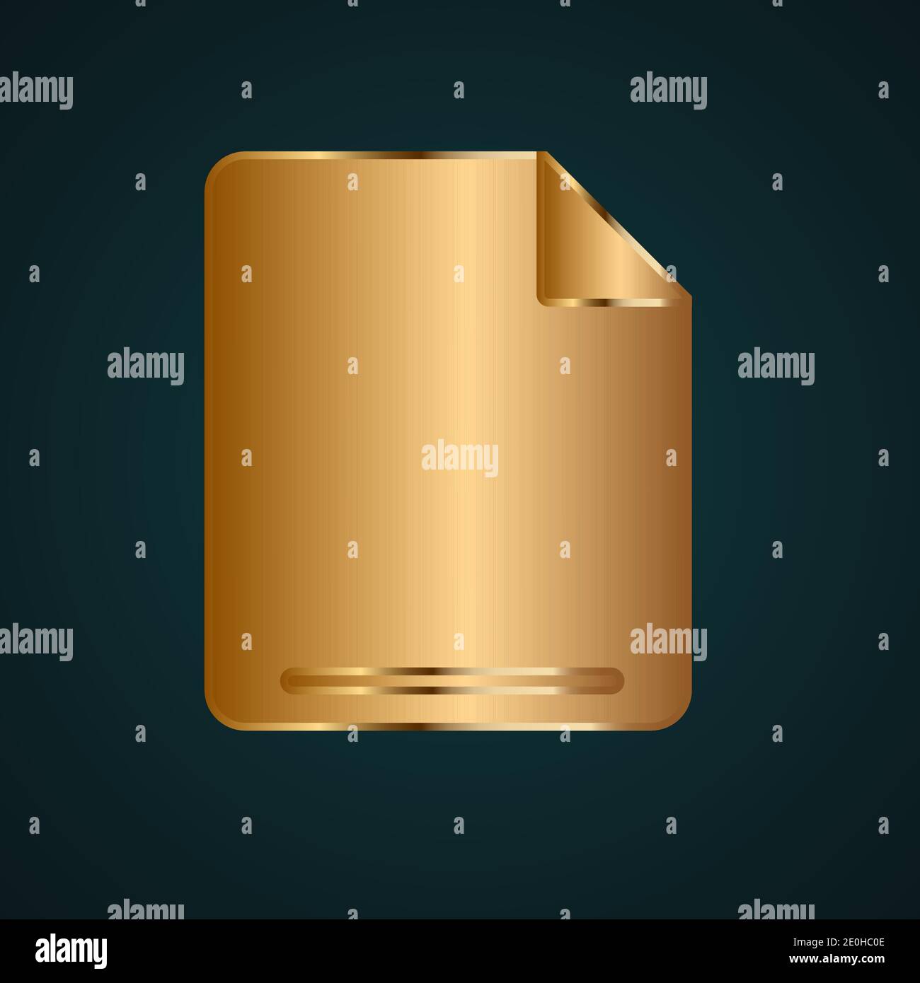 Letter file icon vector logo. Gradient gold metal with dark background ...