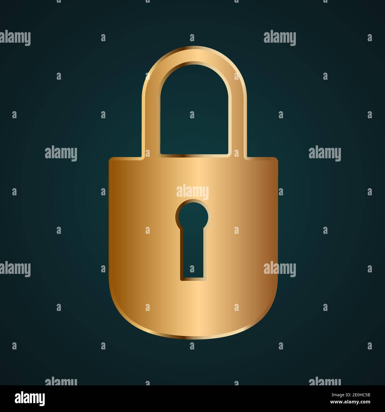 Key lock icon vector logo. Gold metal with dark background Stock Vector ...