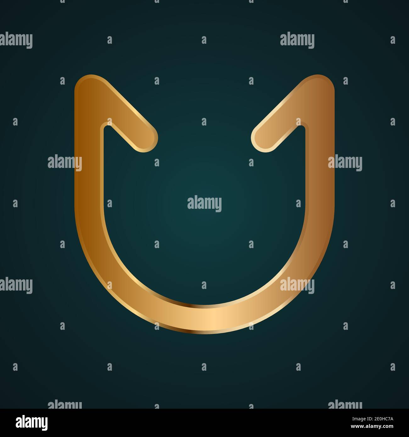 Abstract curve shape vector. Gradient gold metal with dark background ...
